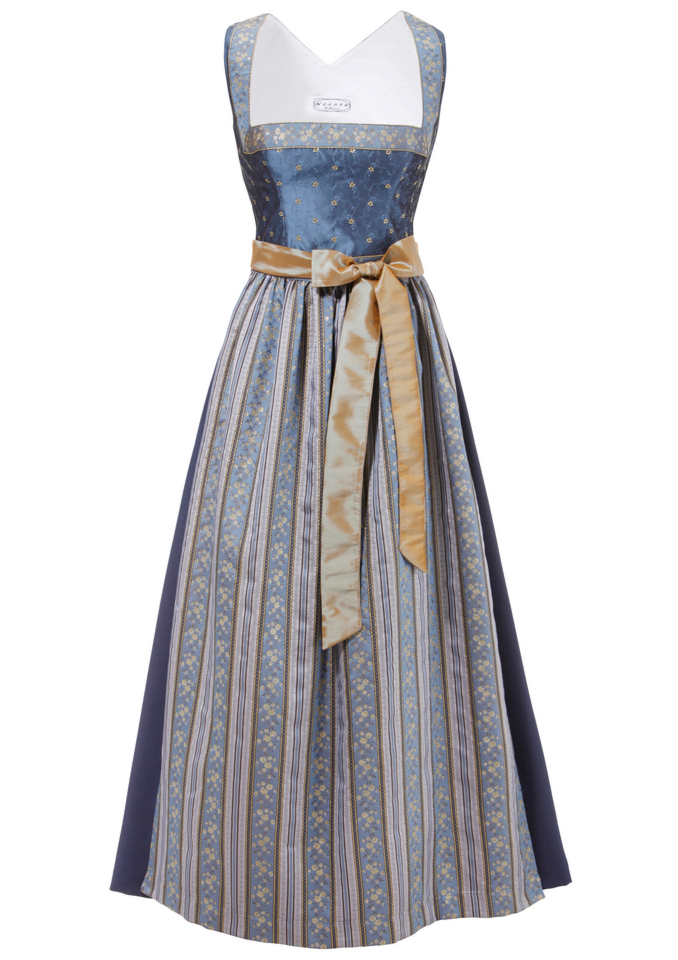 HANNAH Dirndl lang mit edler Goldstickerei in blau | ABOUT YOU