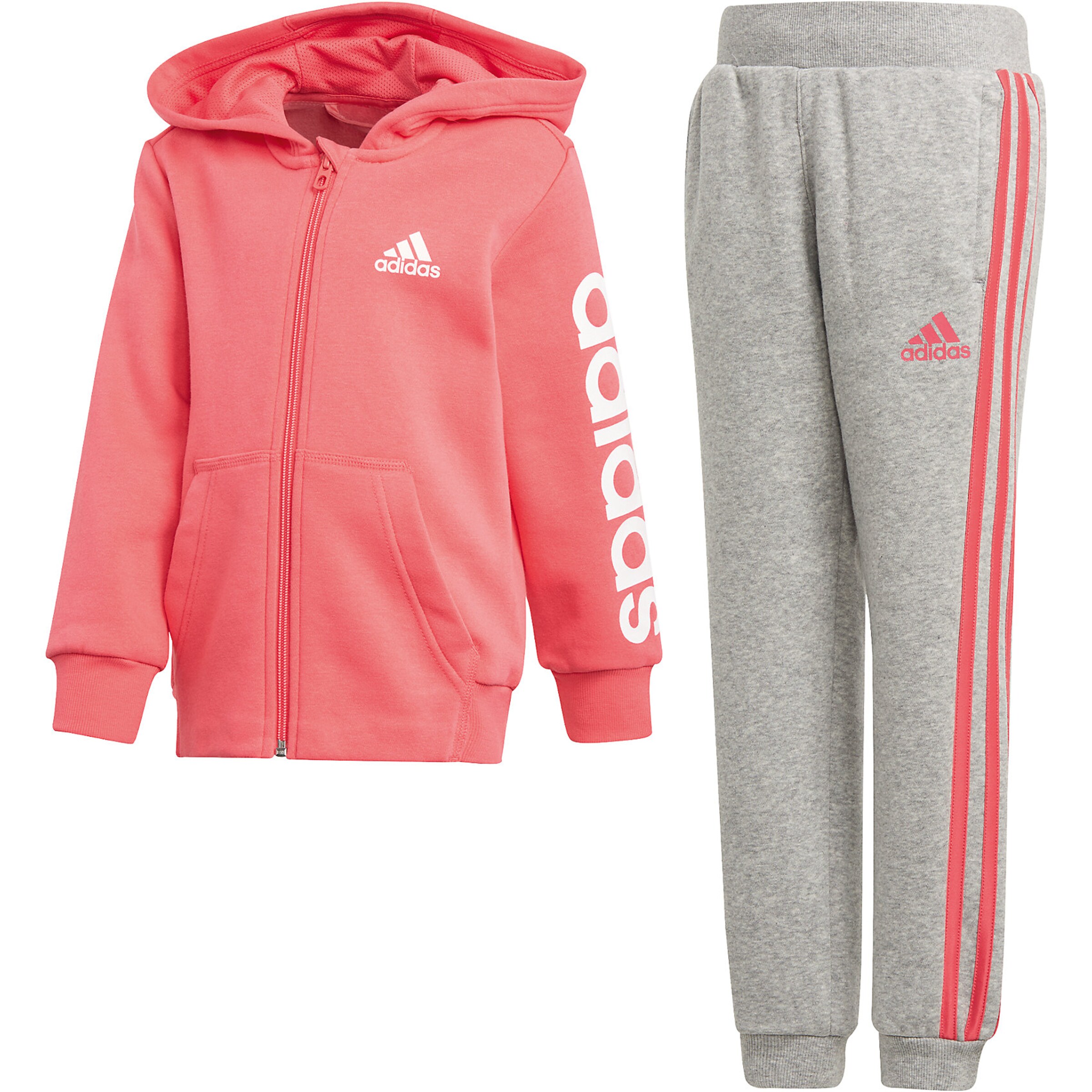 ADIDAS PERFORMANCE Jogginganzug in graumeliert / pink | ABOUT YOU