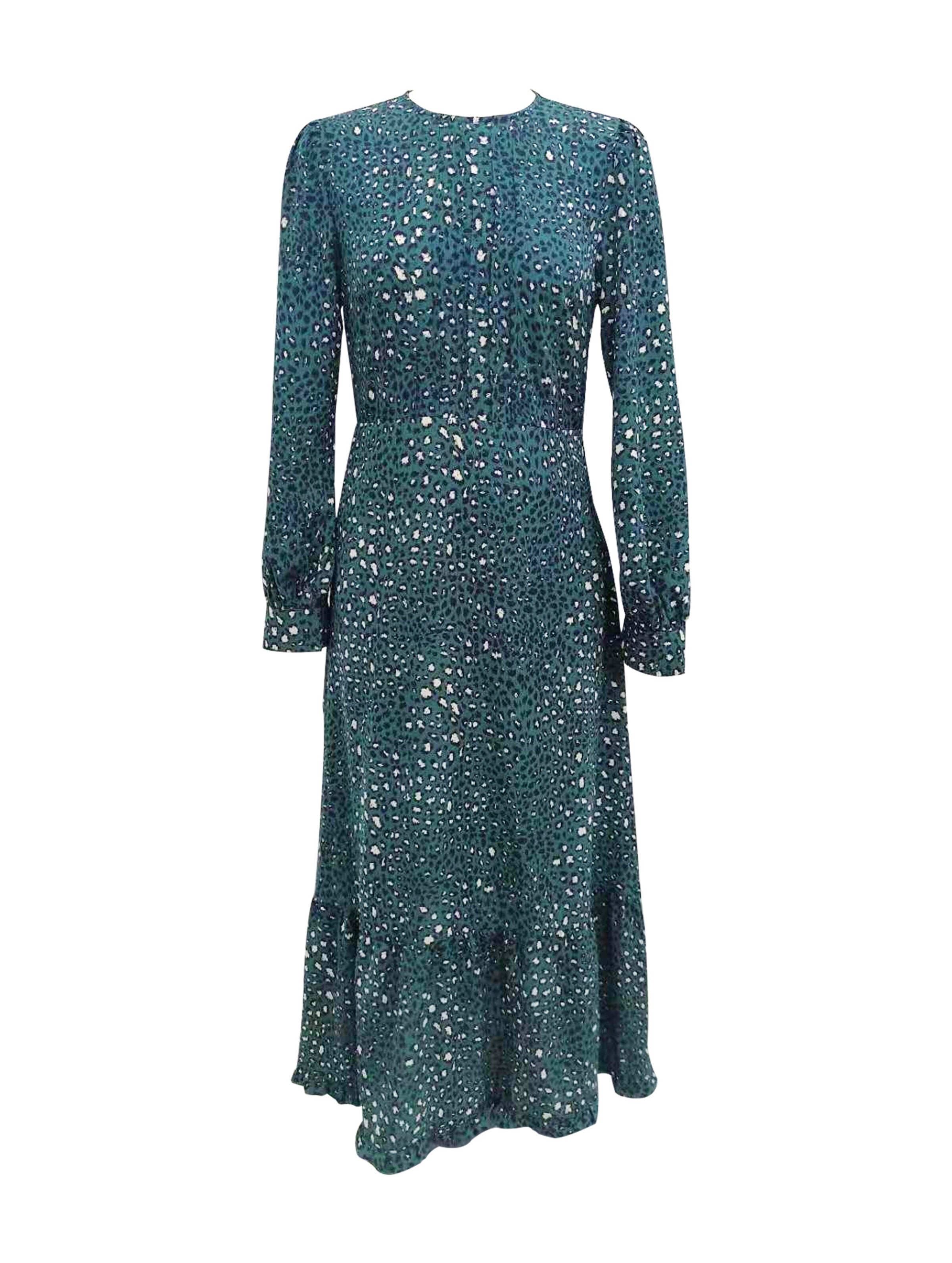 GINI LONDON Maxikleid 'Gini Animal Print Long Sleeve Midaxi' in Grün ...