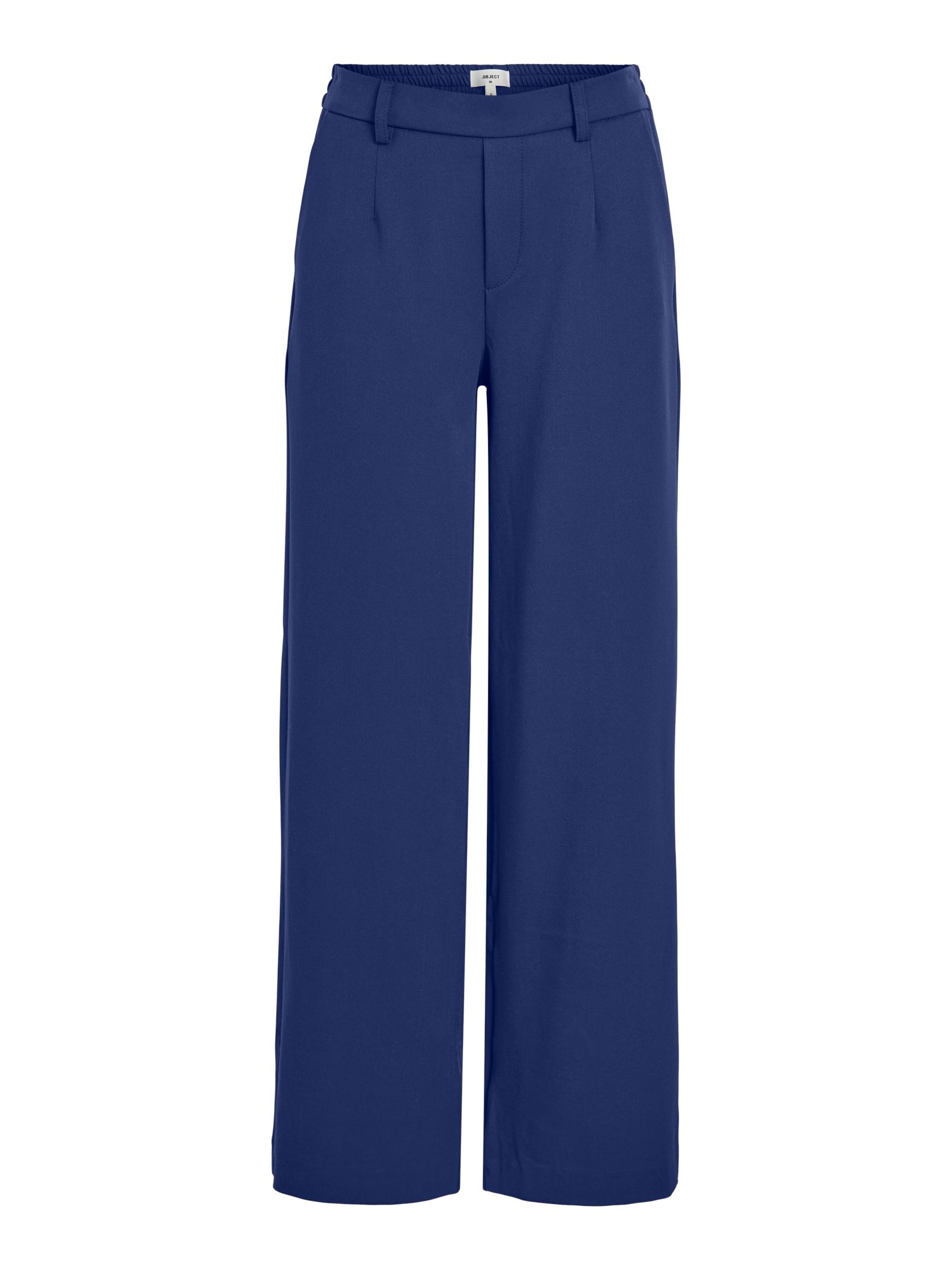 OBJECT Perna larga Calças com pregas 'Lisa' em Genciana | ABOUT YOU
