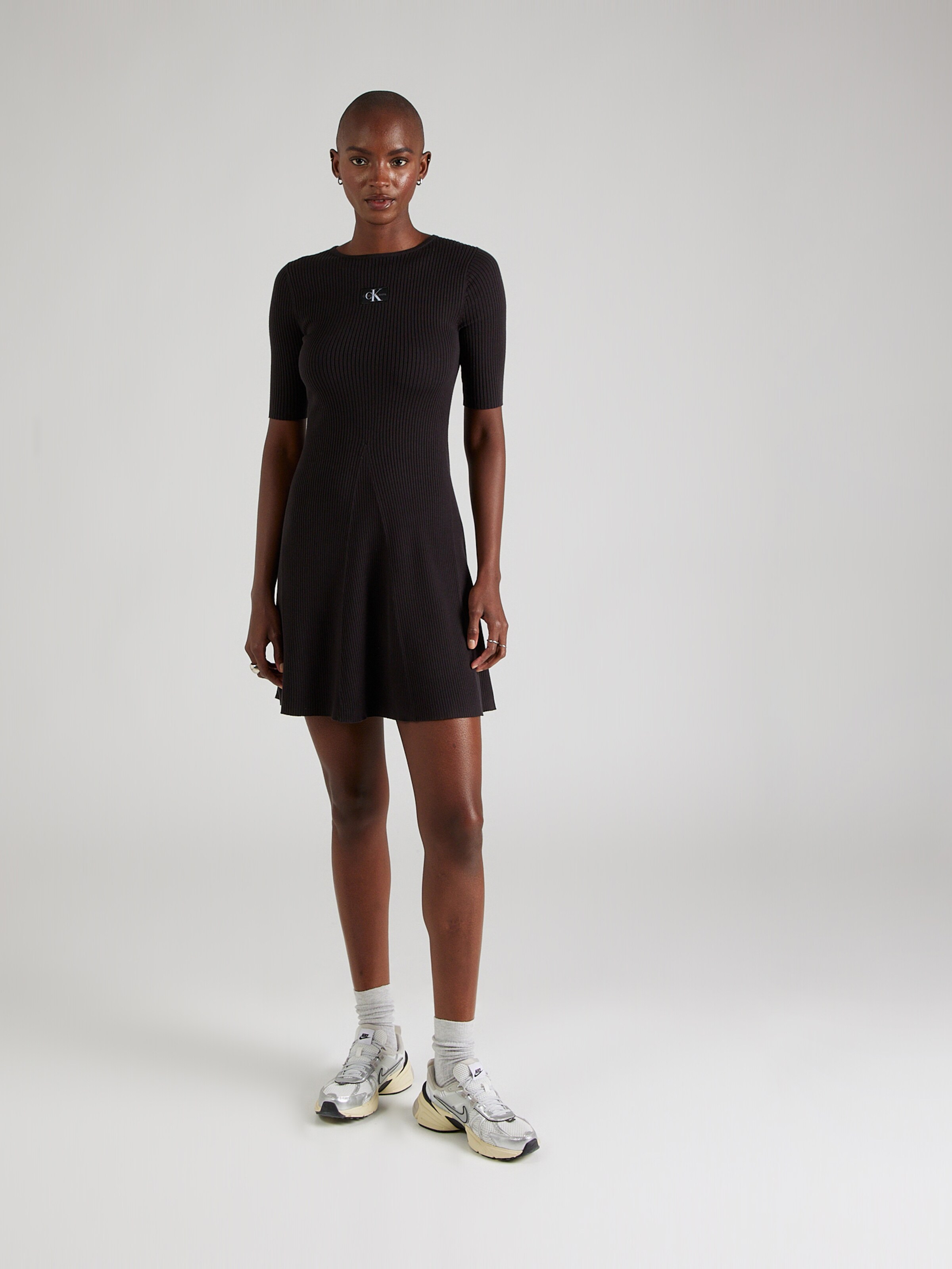 Calvin Klein Jeans Knit dress in Black ABOUT YOU