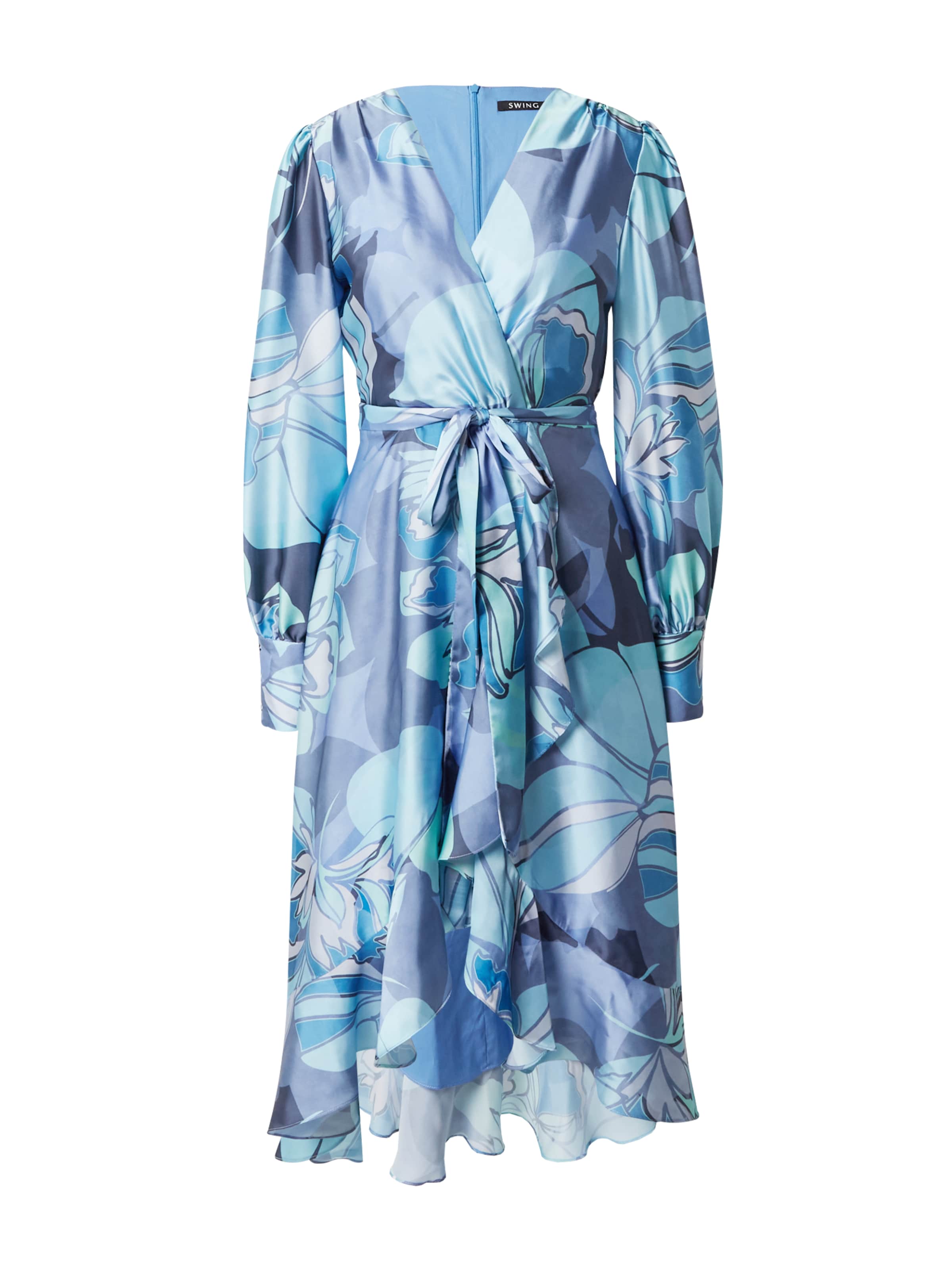 Turkio Spalva, Indigo Spalva, Melsvai Pilka SWING Kokteilinė suknelė ...