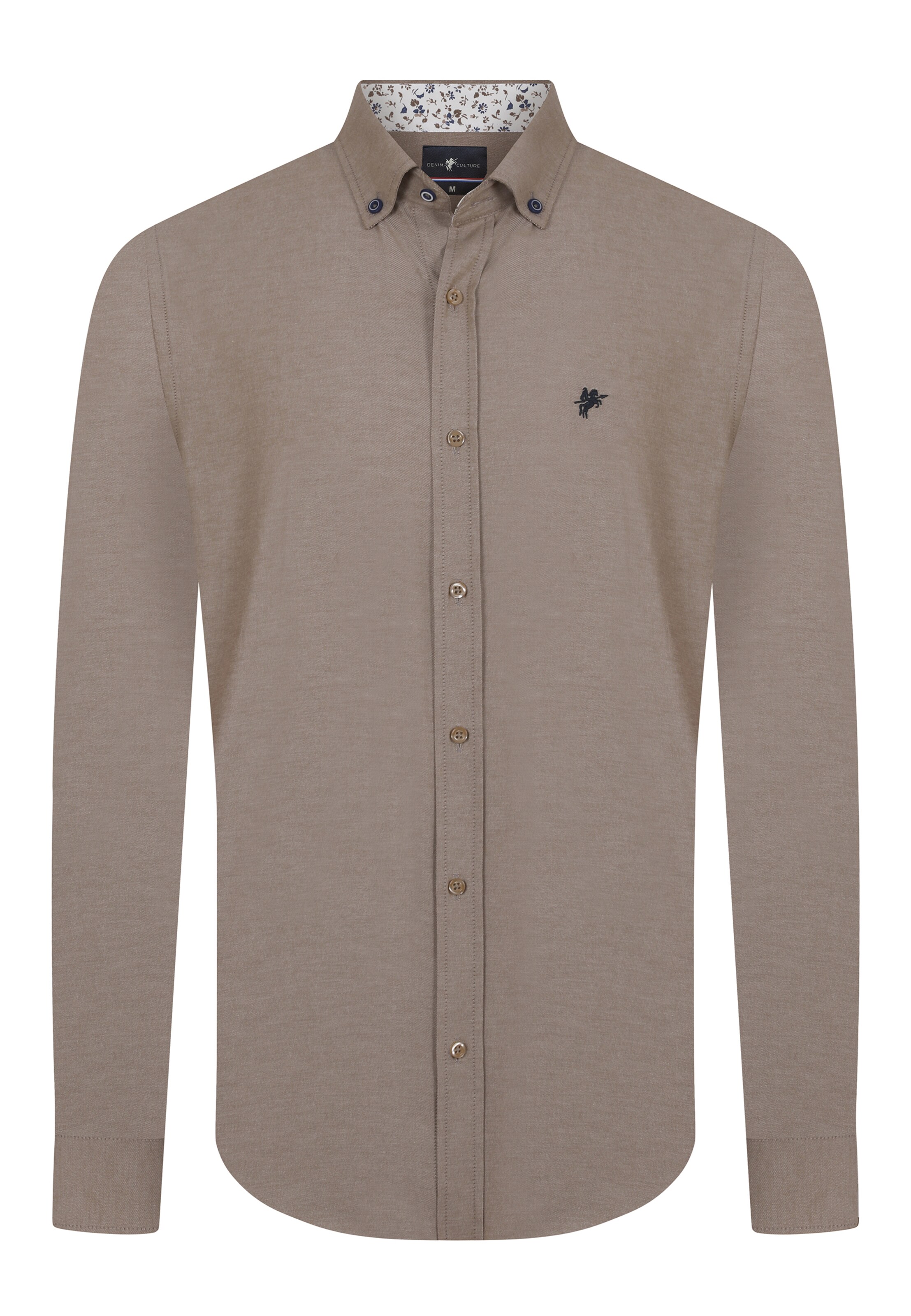 DENIM CULTURE Regular Fit Camisa ' FYODOR ' em Bege Mosqueado | ABOUT YOU