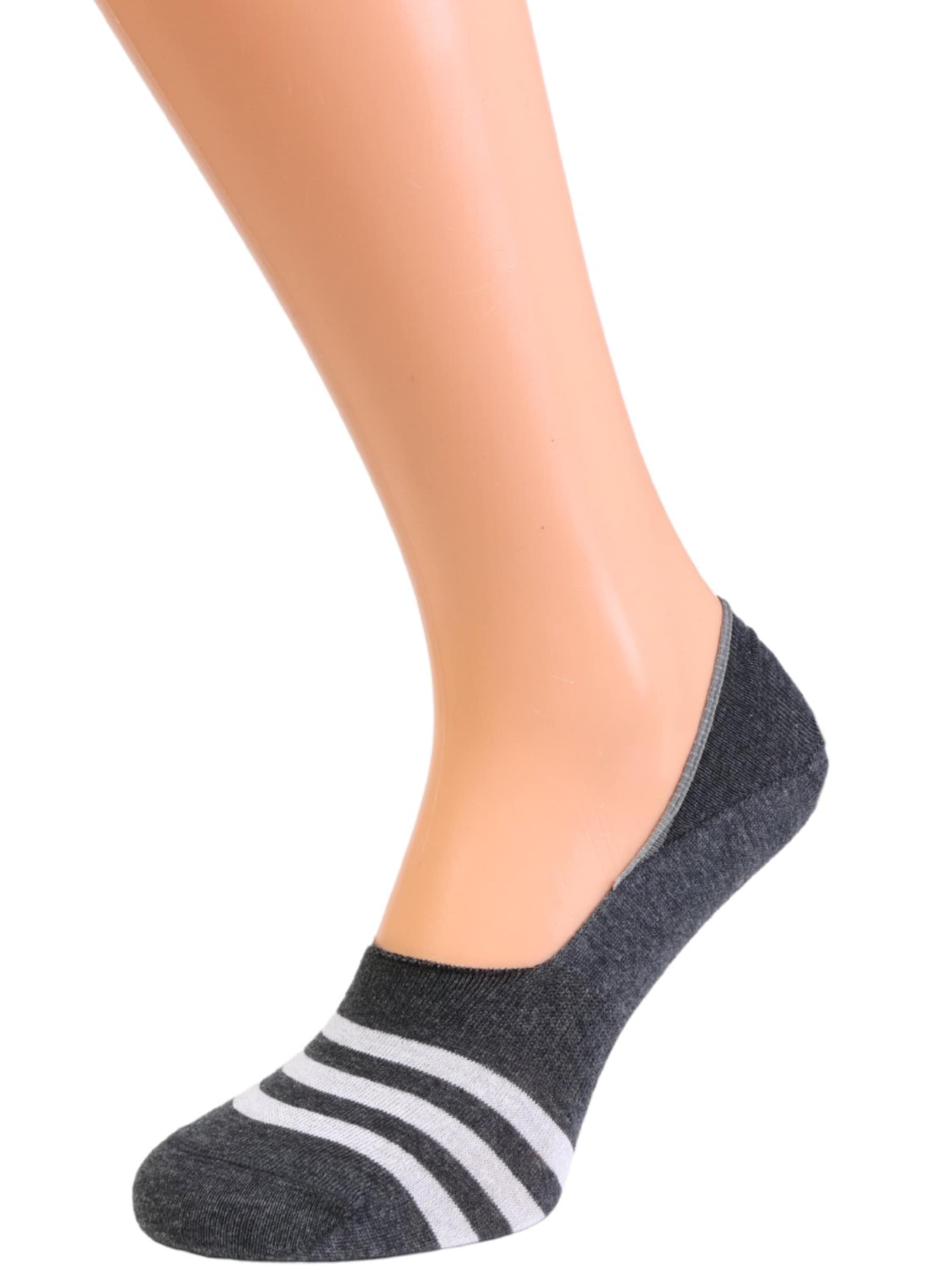 Sokisahtel Sokken 'CARLOS striped footies for men' in Grijs | ABOUT YOU