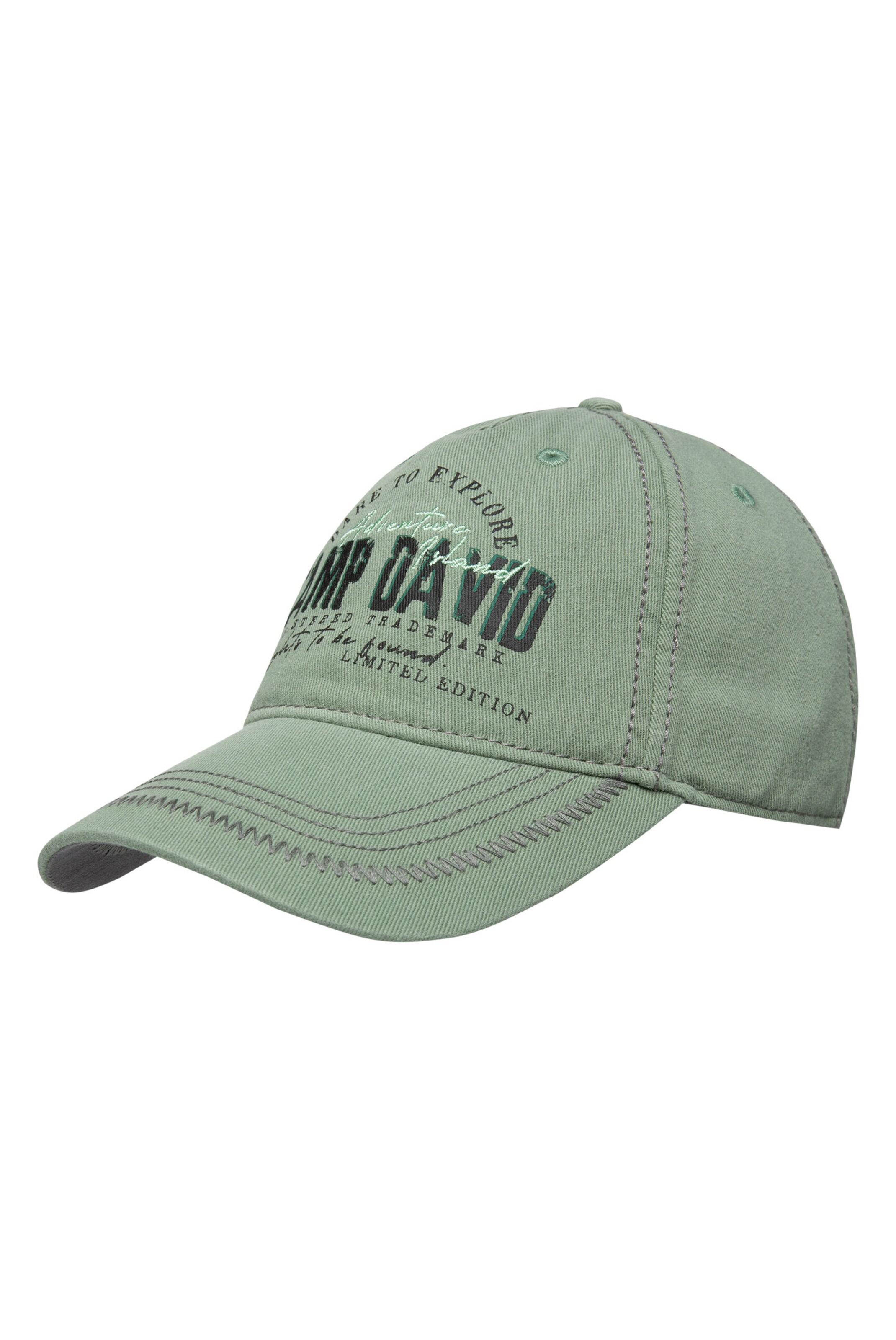 CAMP DAVID Base Cap mit Artwork und Zickzacknaht in Dunkelgrün | ABOUT YOU