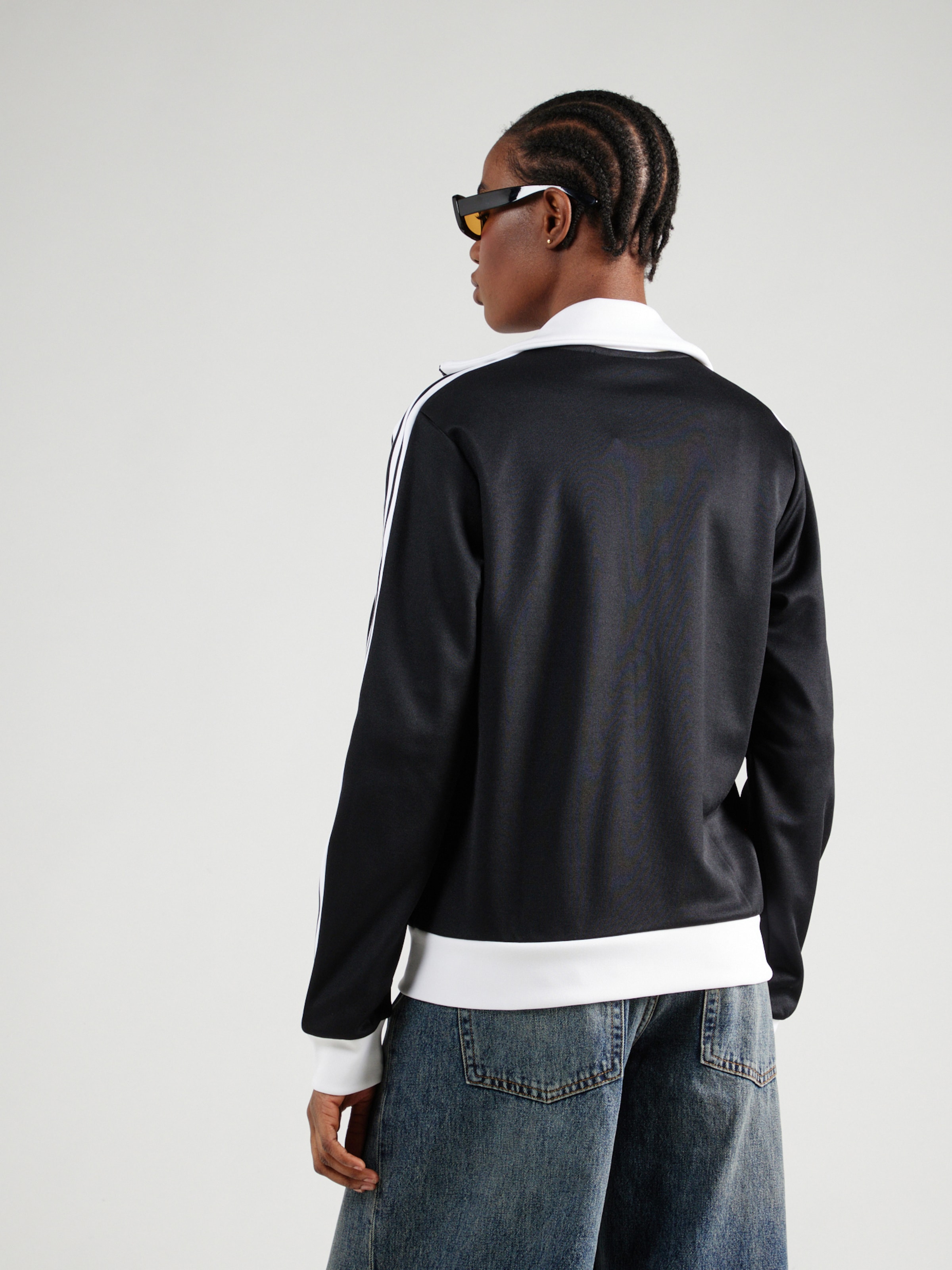 ADIDAS ORIGINALS Zip-Up Hoodie 'Beckenbauer' in Black ADIDAS ORIGINALS Zip-Up Hoodie 'Beckenbauer' in Black