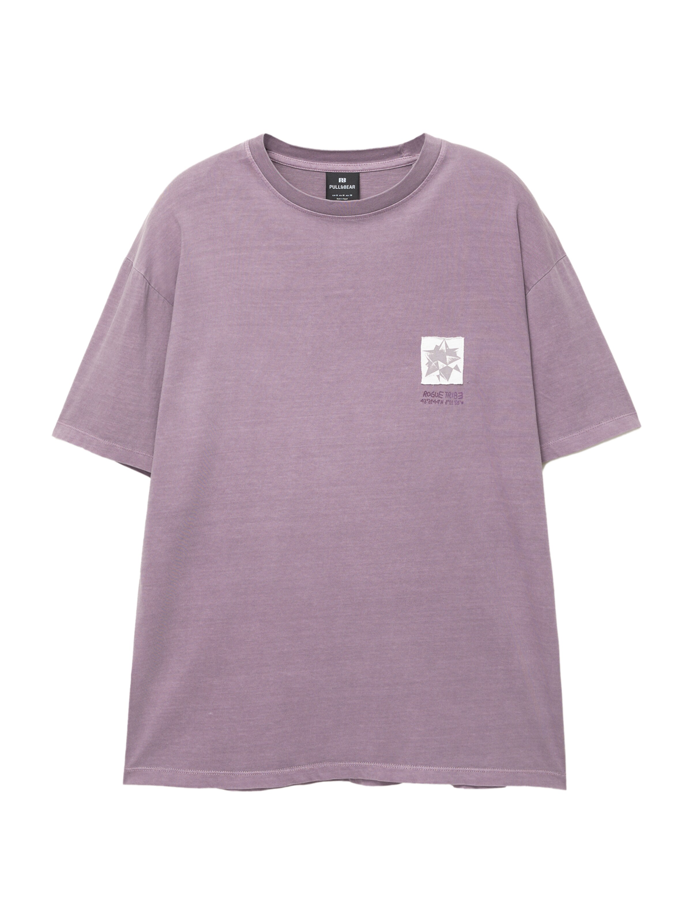 Pull&Bear T-Shirt 'Rogue Tribe' in Mauve, Brombeer | ABOUT YOU