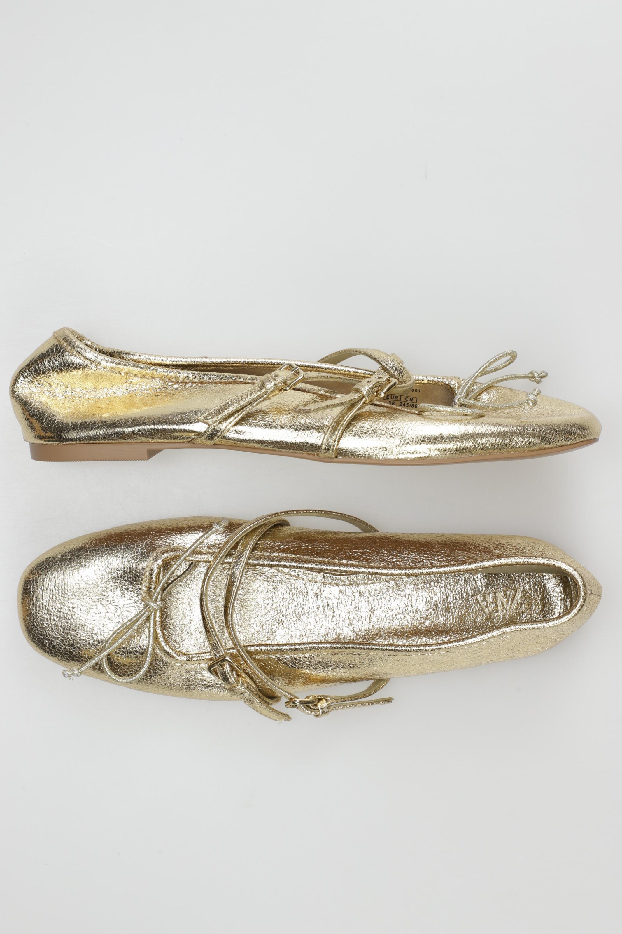 ZARA Ballerina 38 in Gold | ABOUT YOU