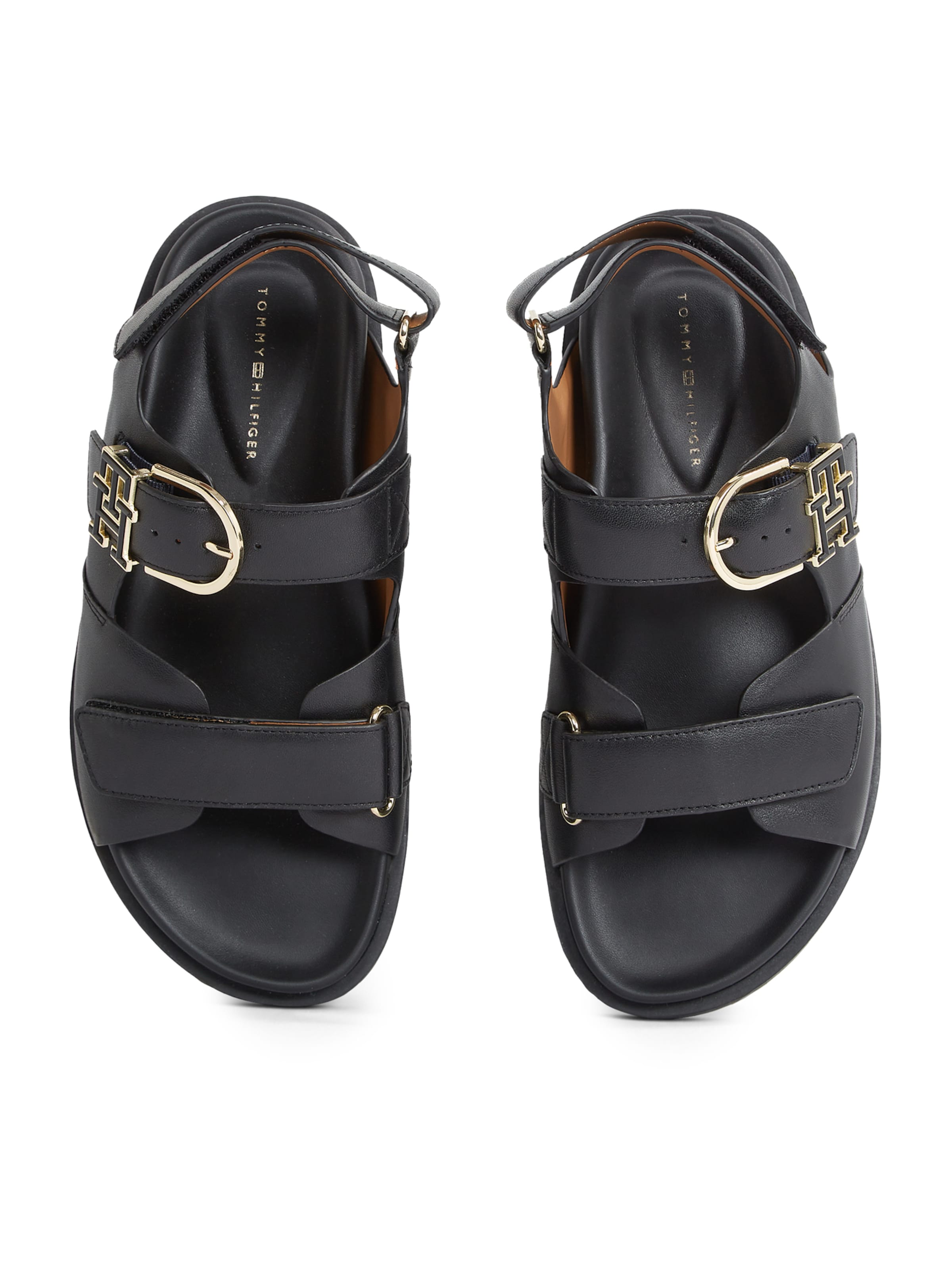 Black tommy hilfiger sandals store