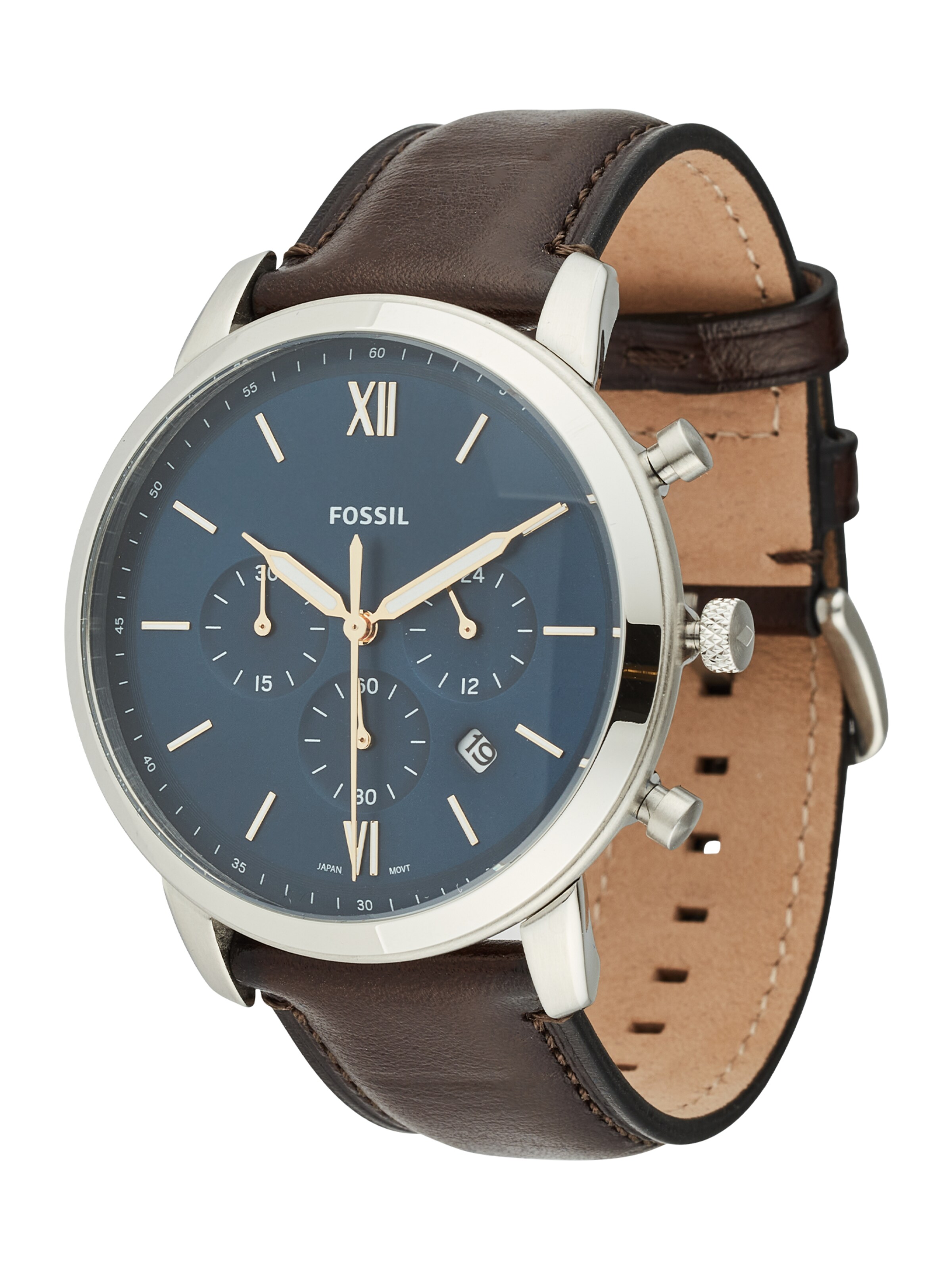 Mėlyna, Sidabrinė FOSSIL Analoginis (įprasto dizaino) laikrodis | ABOUT YOU