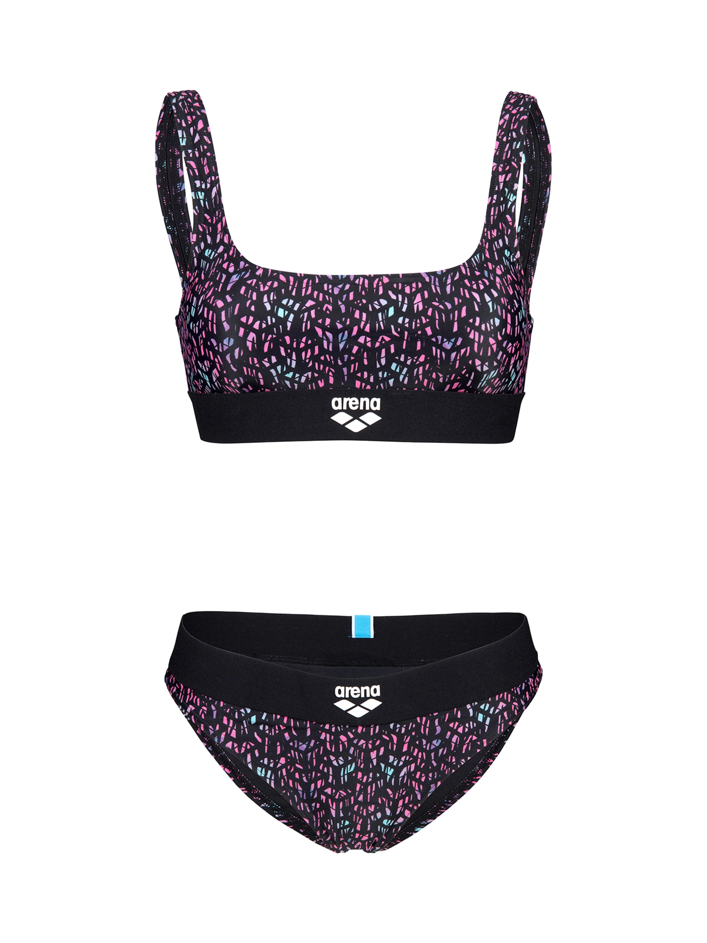 ARENA Soutien Bustier Biquíni 'MONOGRAM' em Preto | ABOUT YOU