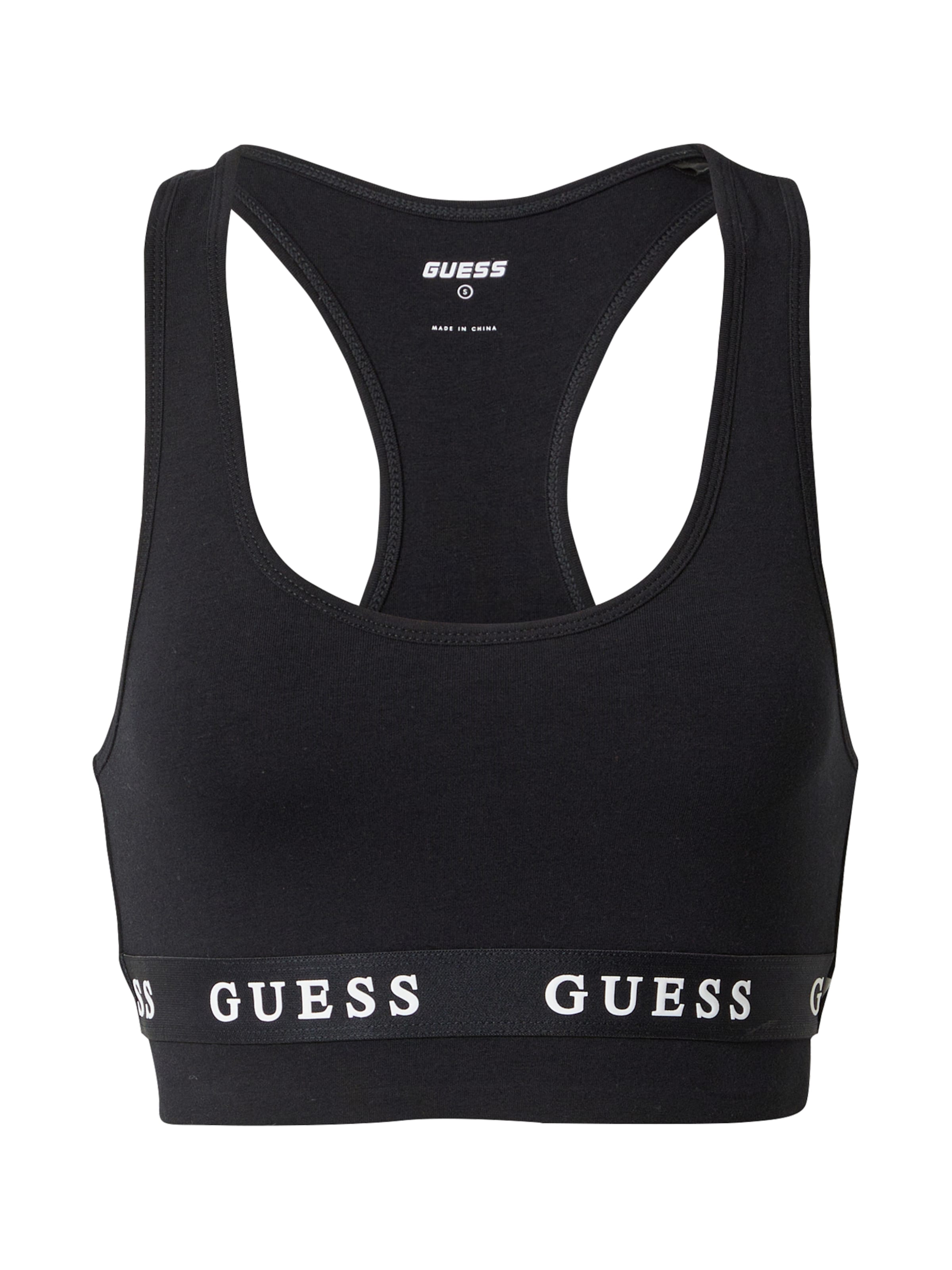 GUESS Push-up Športová podprsenka 'Aline' vo farbe Čierna | ABOUT YOU