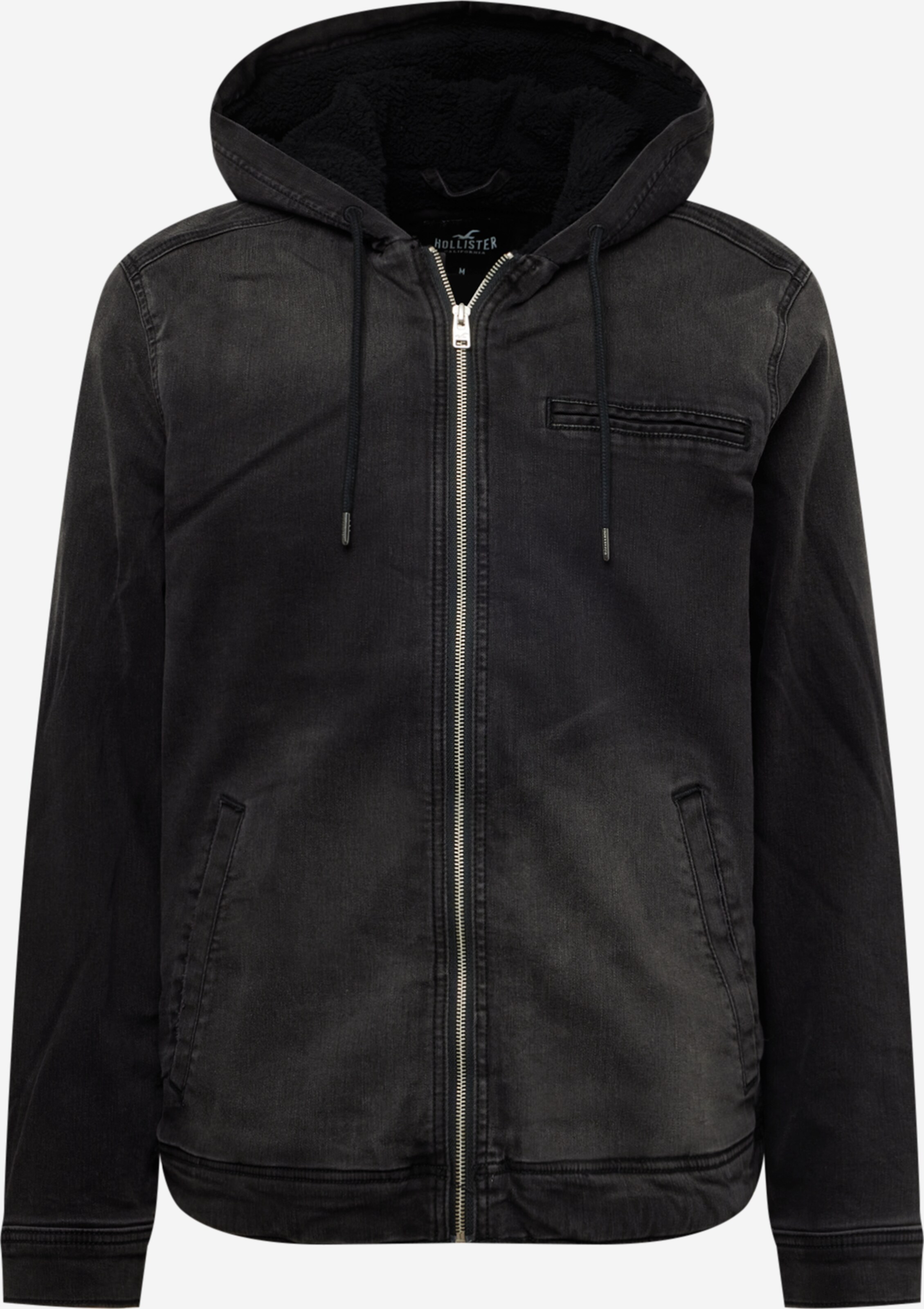 Black denim jacket womens hollister store