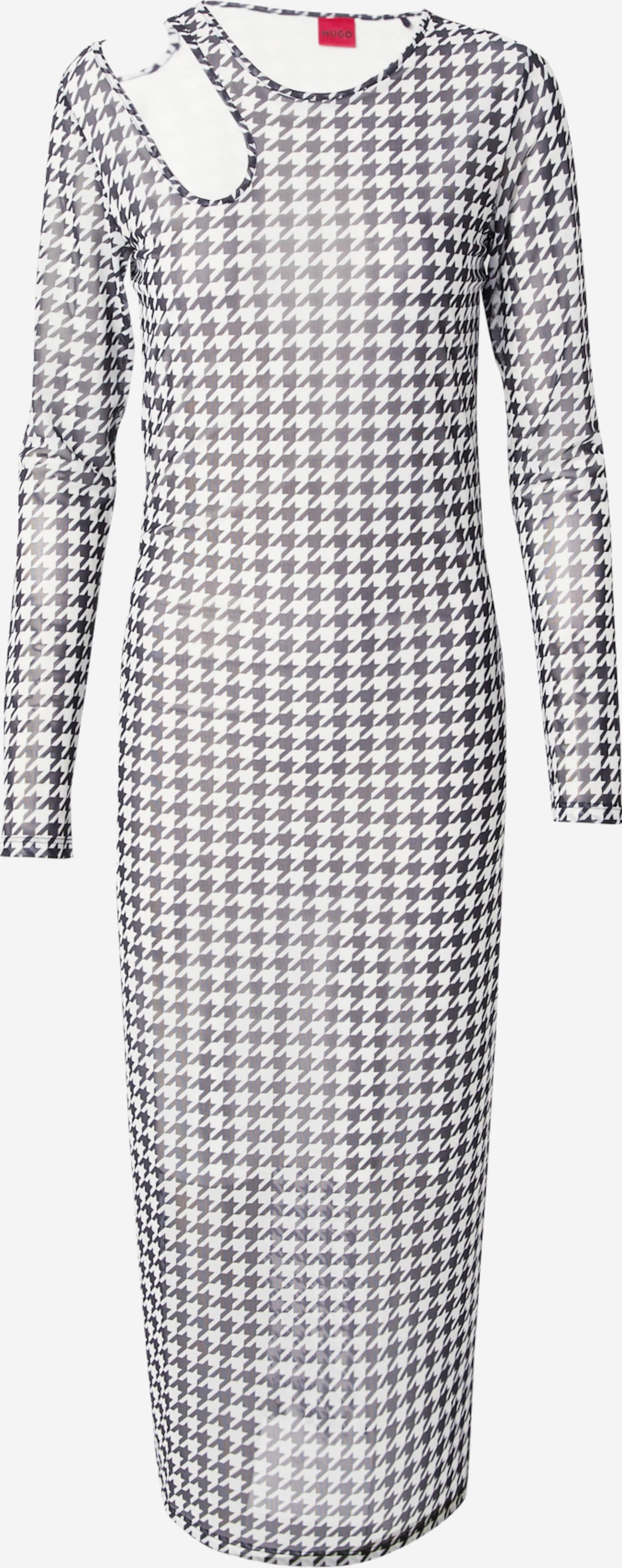 HUGO Kleid 'Nalusia' in Schwarz, Weiß | ABOUT YOU