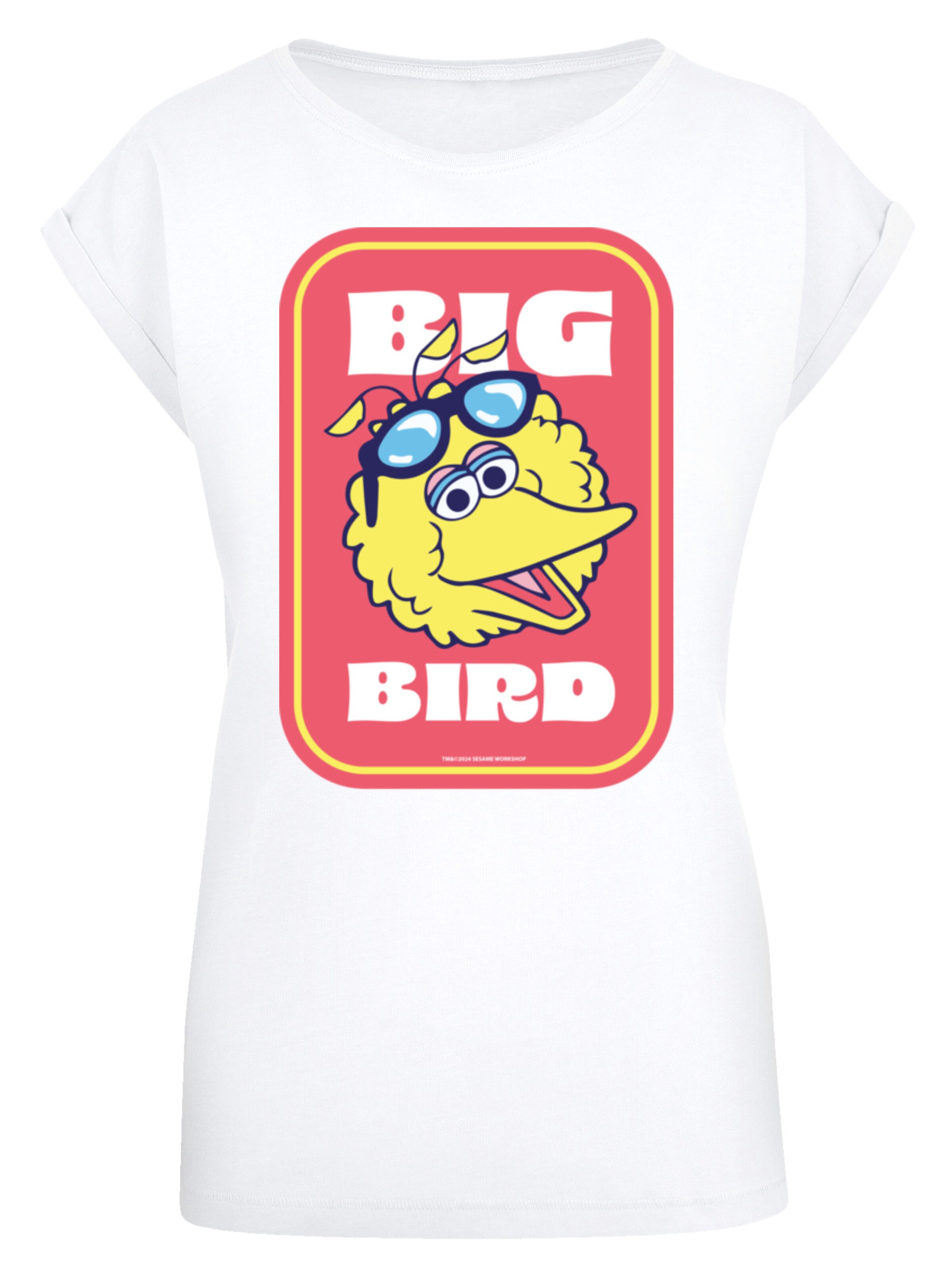 F4NT4STIC T-Shirt 'Sesame Street Bilbo Big Bird Sticker' in Weiß ...