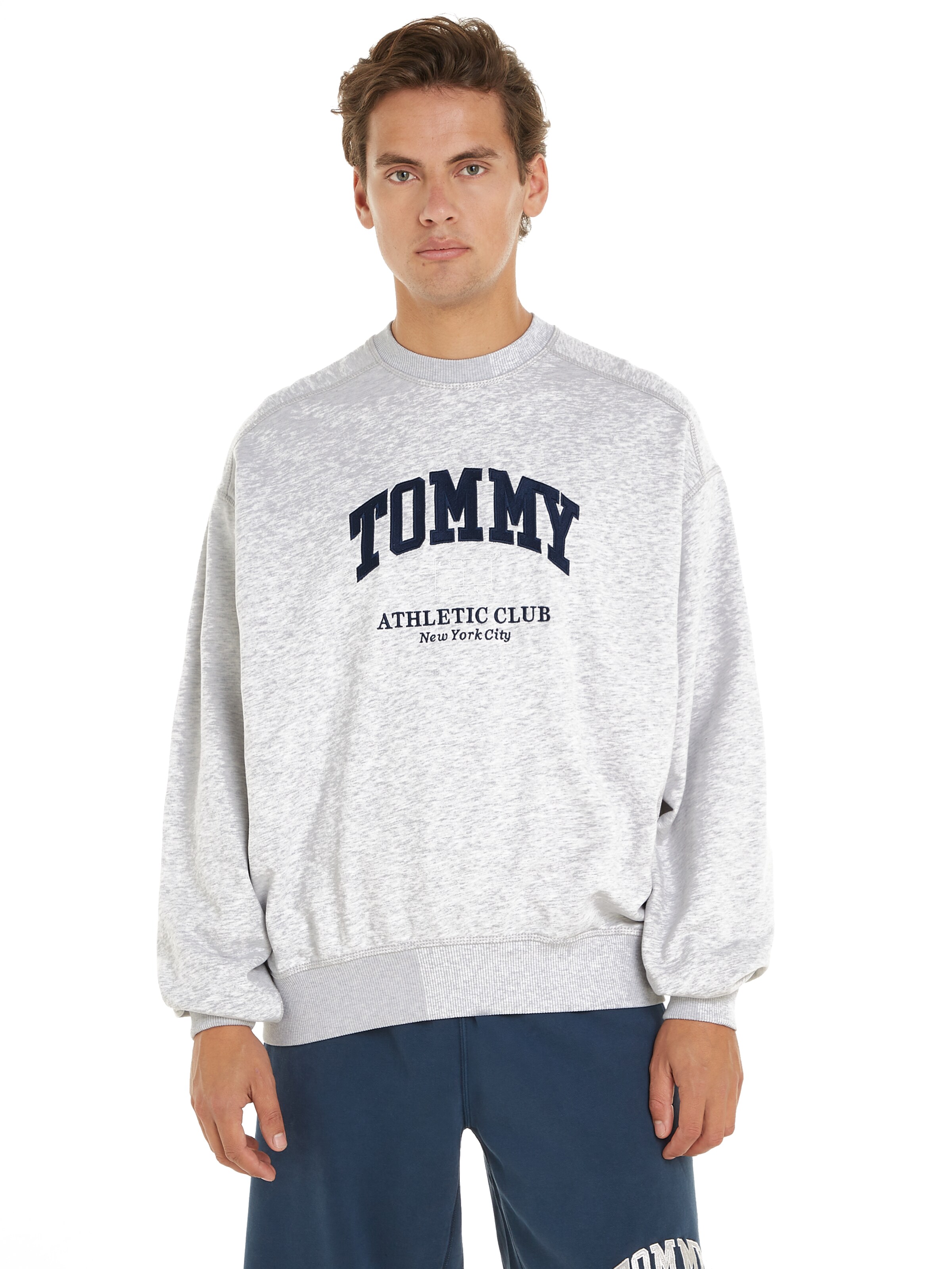 Tommy Jeans Sweatshirt in Mottled Grey ABOUT YOU