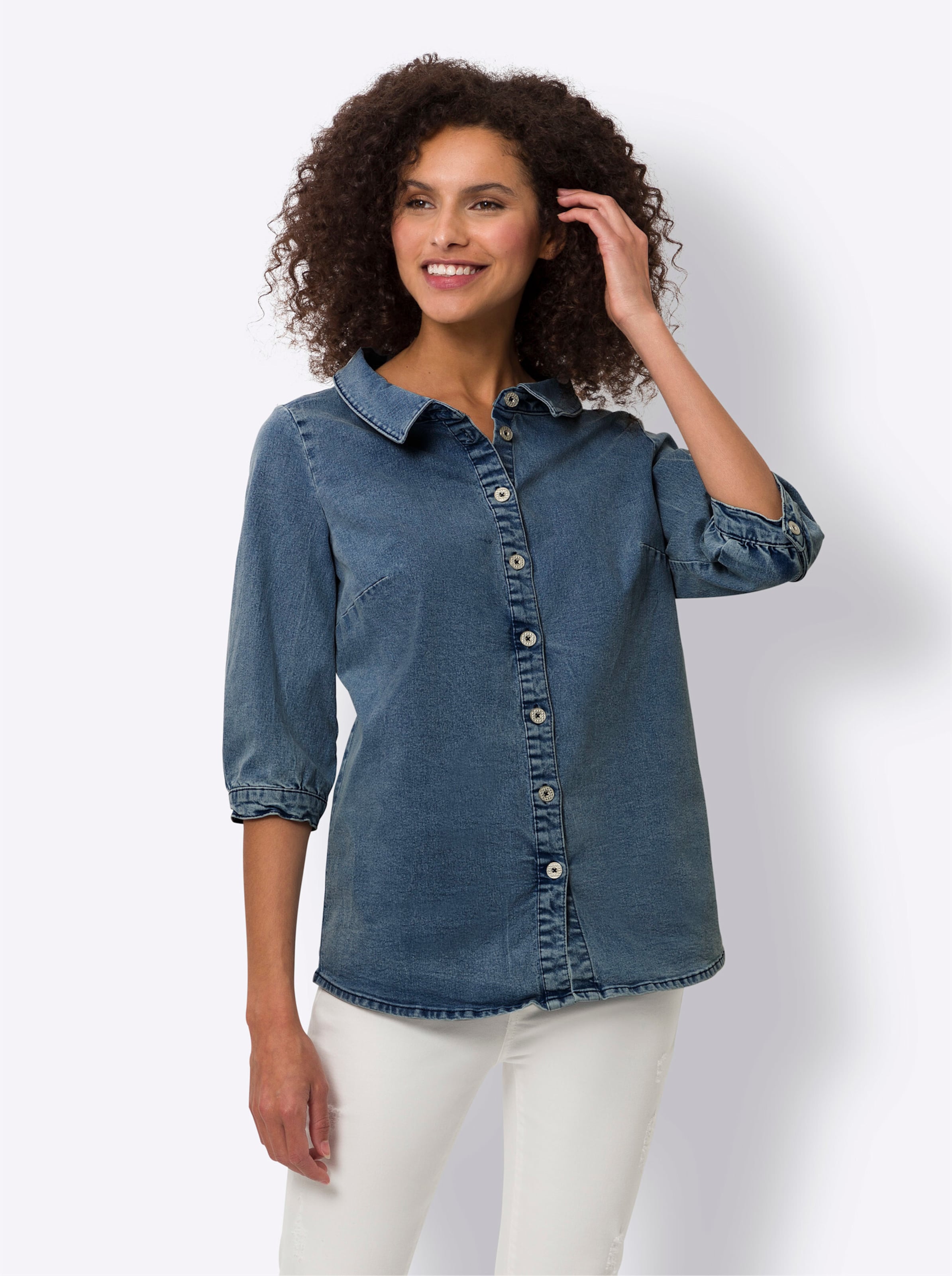 heine Blouse in Blauw Denim | ABOUT YOU