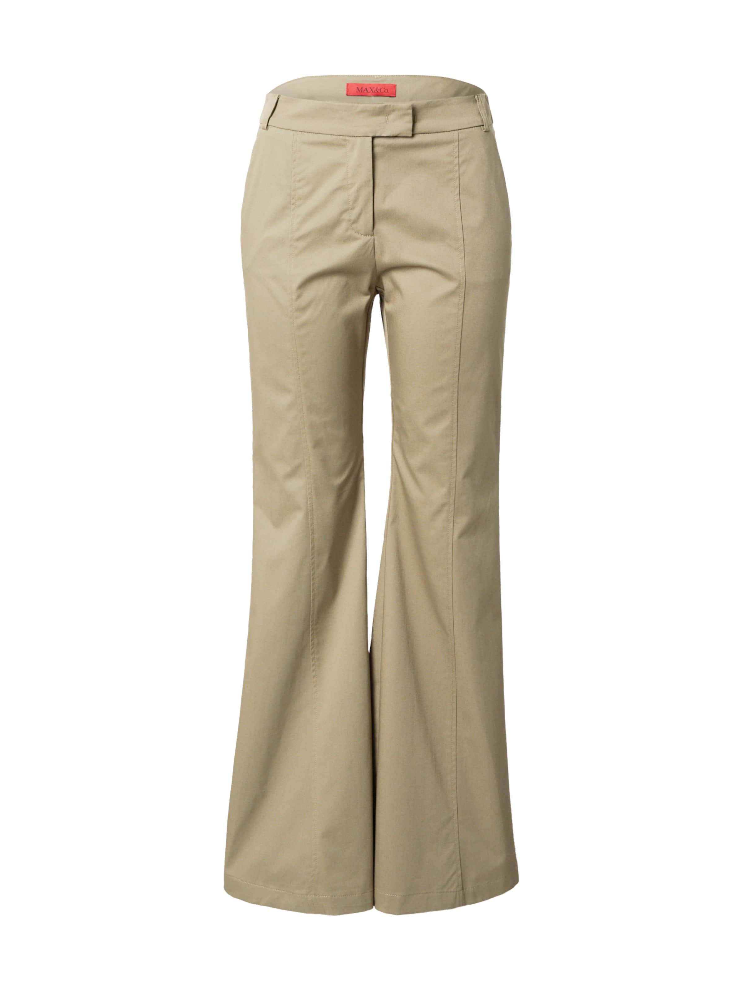 MAX&Co. Flared Broek 'NICE' in Kaki | ABOUT YOU