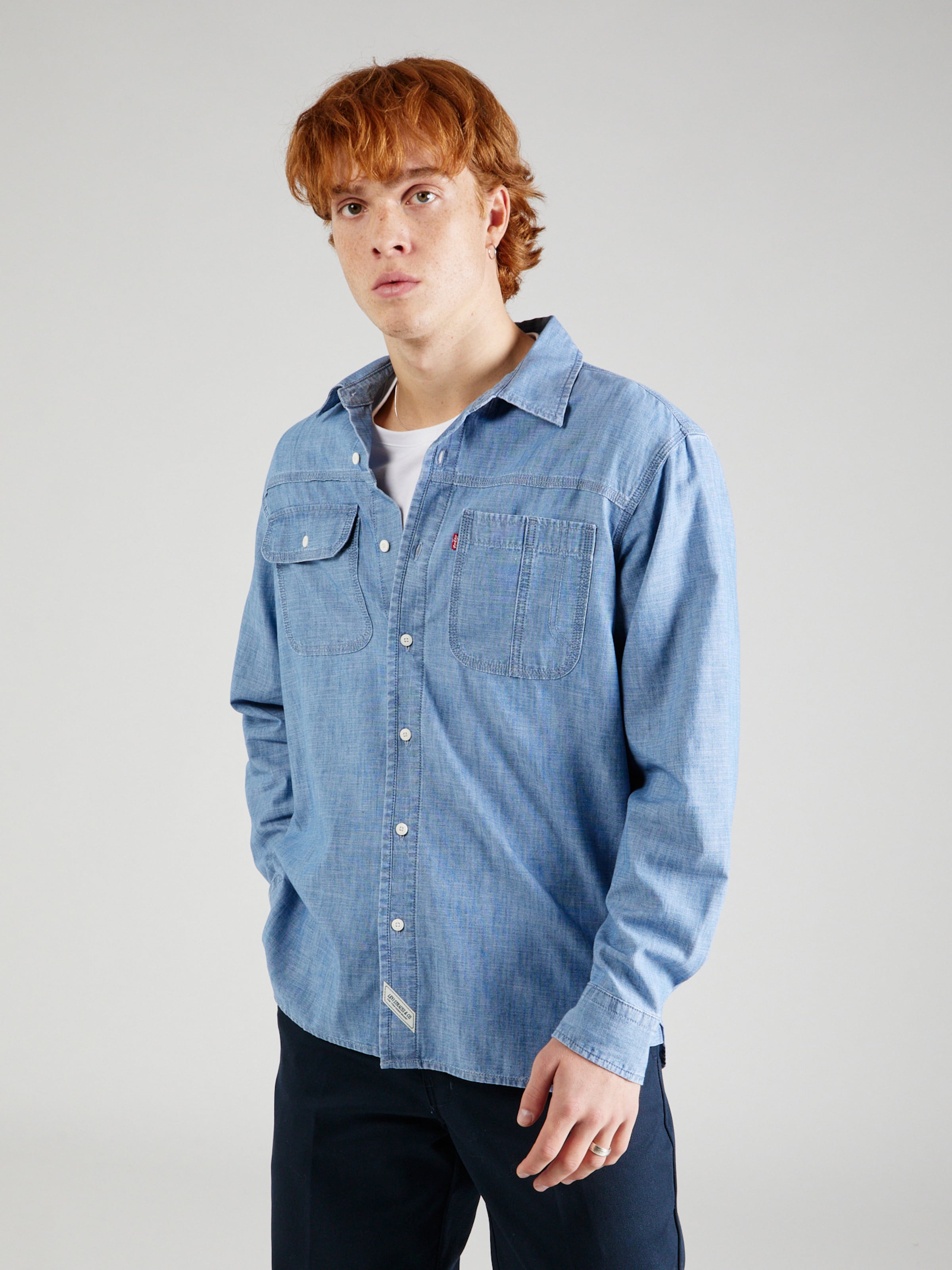 LEVI S Regular fit Button Up Shirt LS Auburn Worker in Blue Denim ABOUT YOU