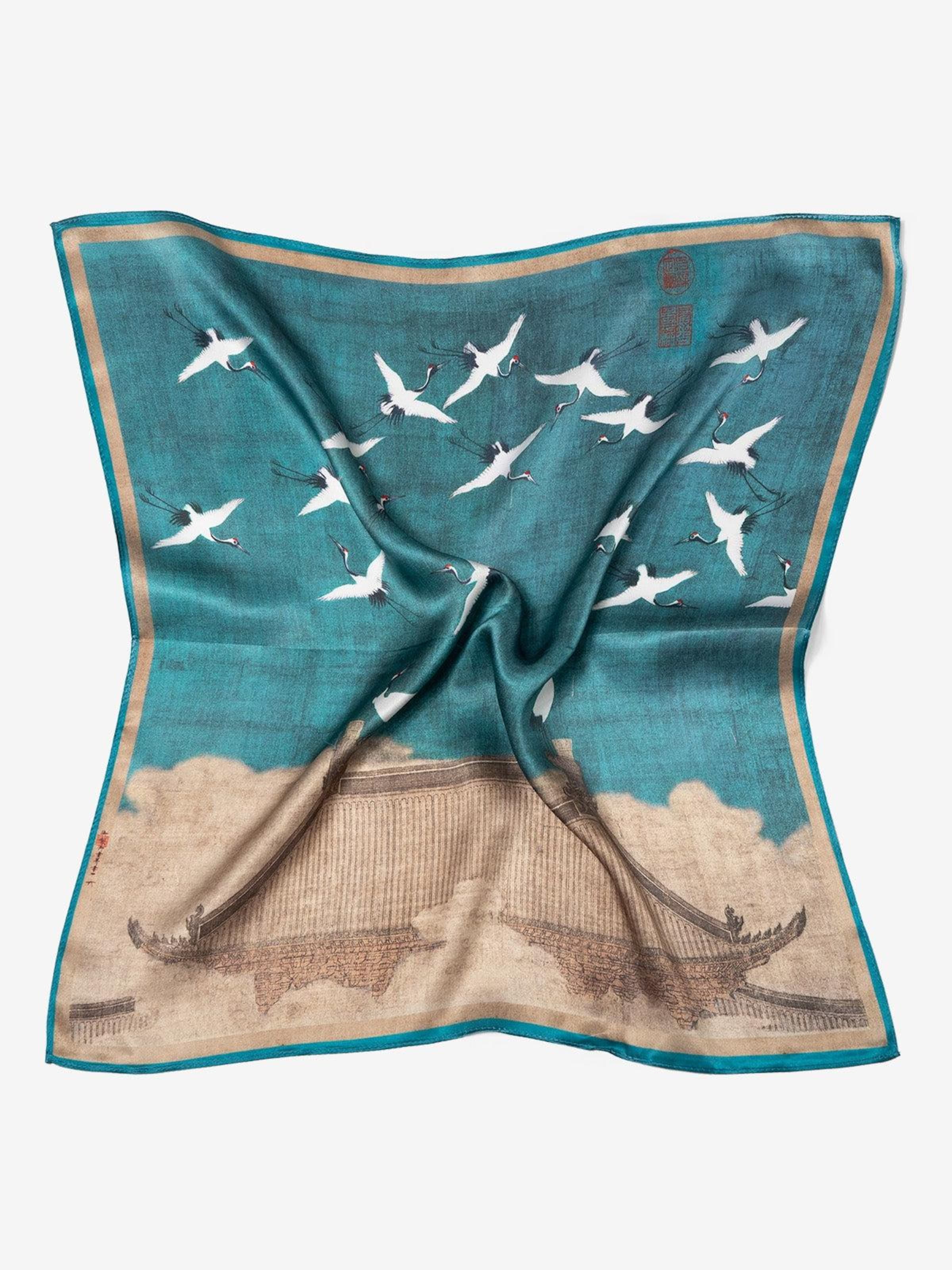 MayTree Tuch 'Kraniche Tempel'‌‌‌‌ in Aqua | ABOUT YOU