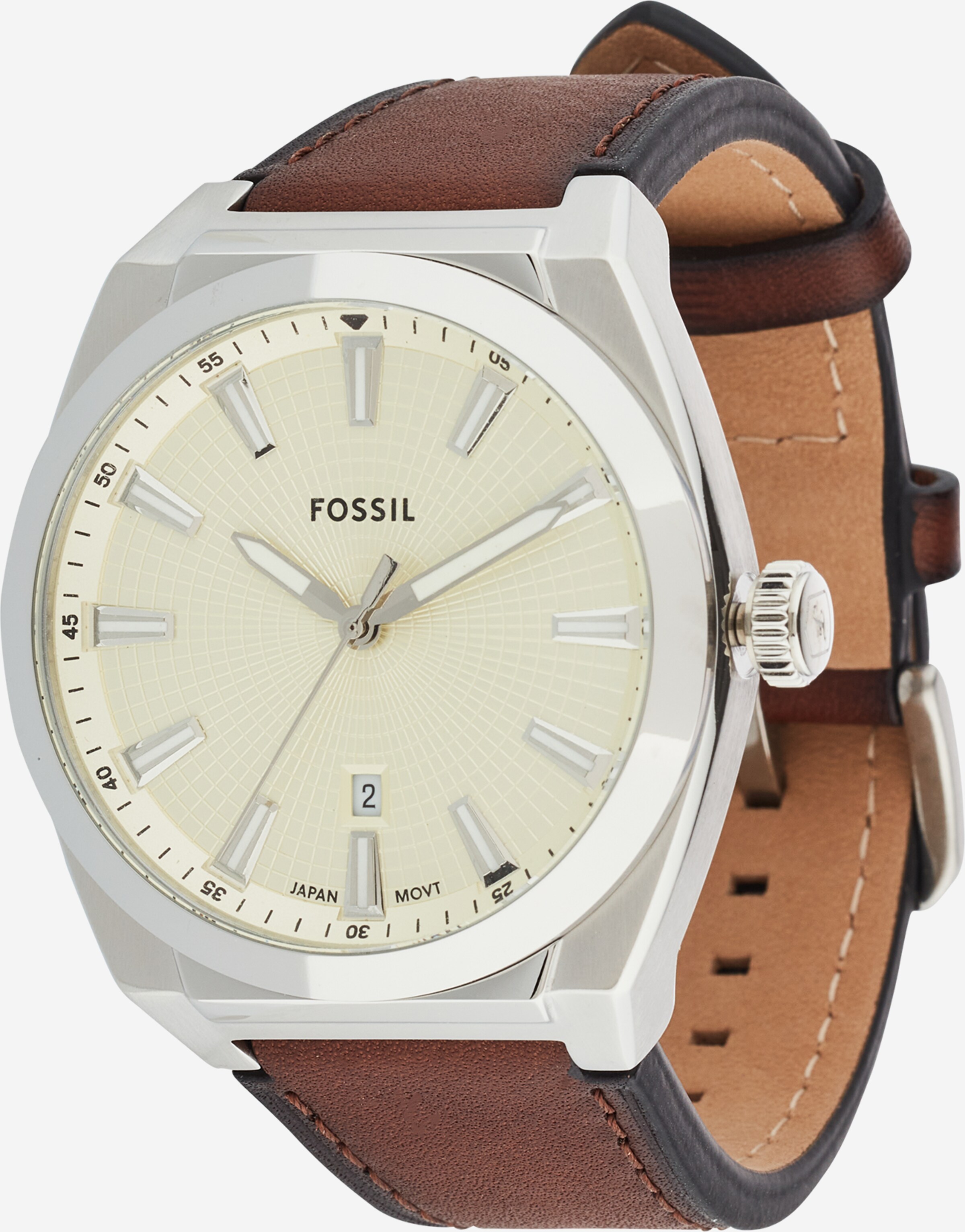 Sidabrinė FOSSIL Analoginis (įprasto dizaino) laikrodis 'EVERETT ...