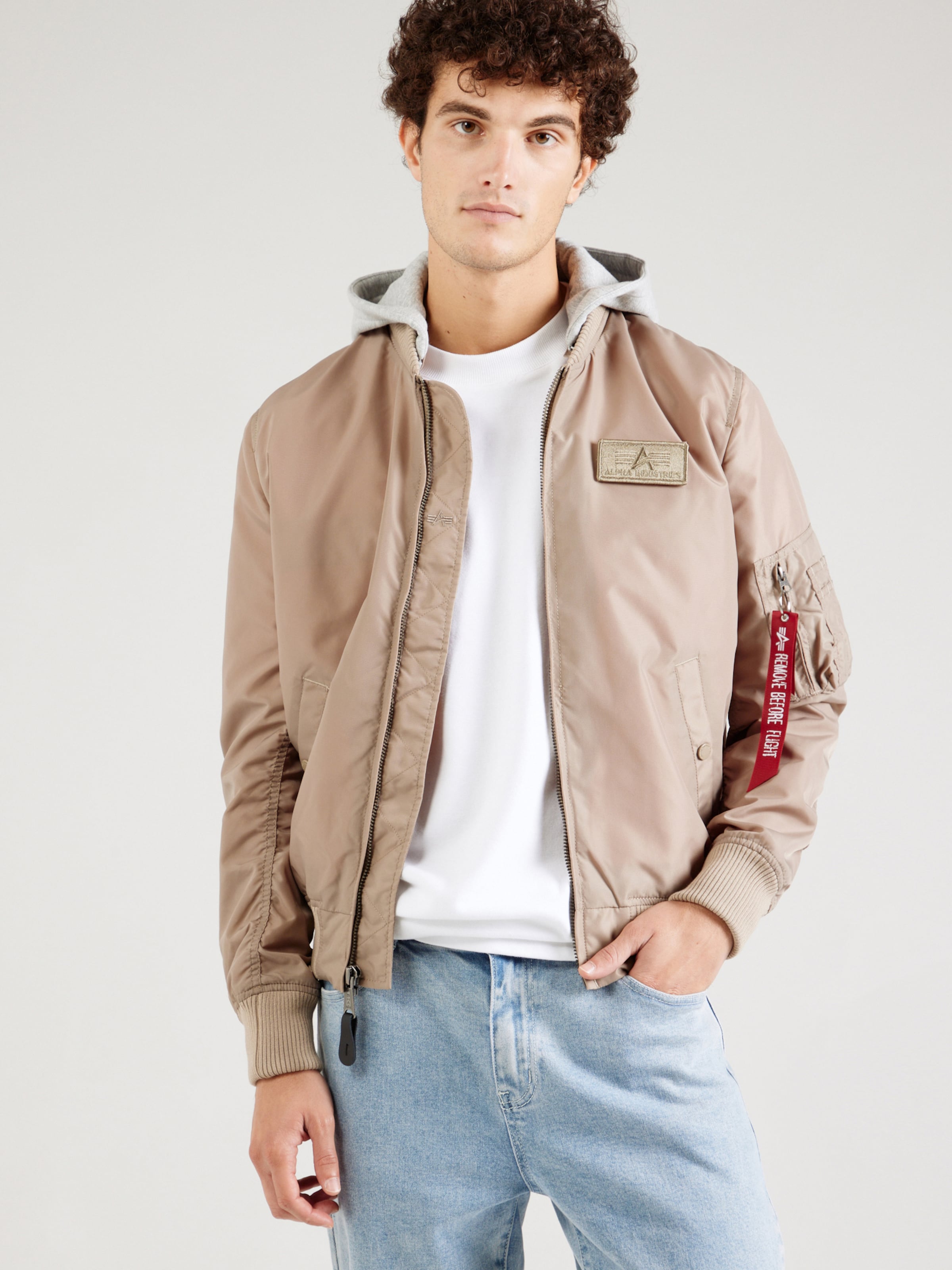 ALPHA INDUSTRIES Between-Season Jacket 'MA-1' in Taupe ALPHA INDUSTRIES Between-Season Jacket 'MA-1' in Taupe