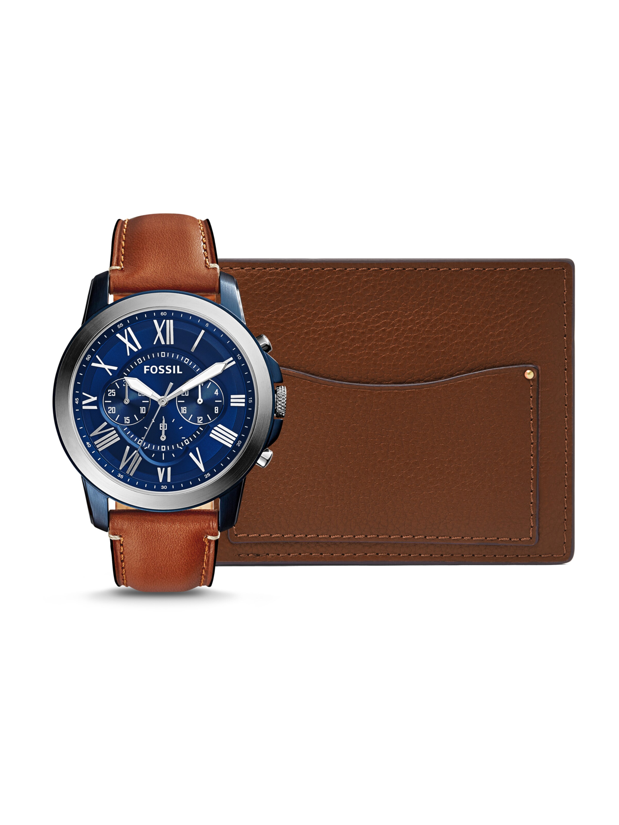 Ruda FOSSIL Analoginis (įprasto dizaino) laikrodis 'GRANT WATCH +PURSE ...