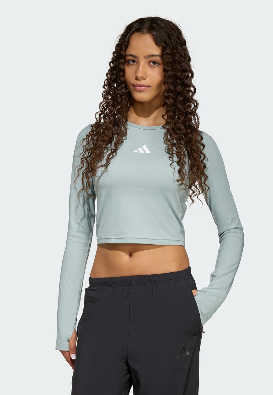 ADIDAS SPORTSWEAR Camisa funcionais 'TECHFIT LONGSLEEVE' em Menta ...