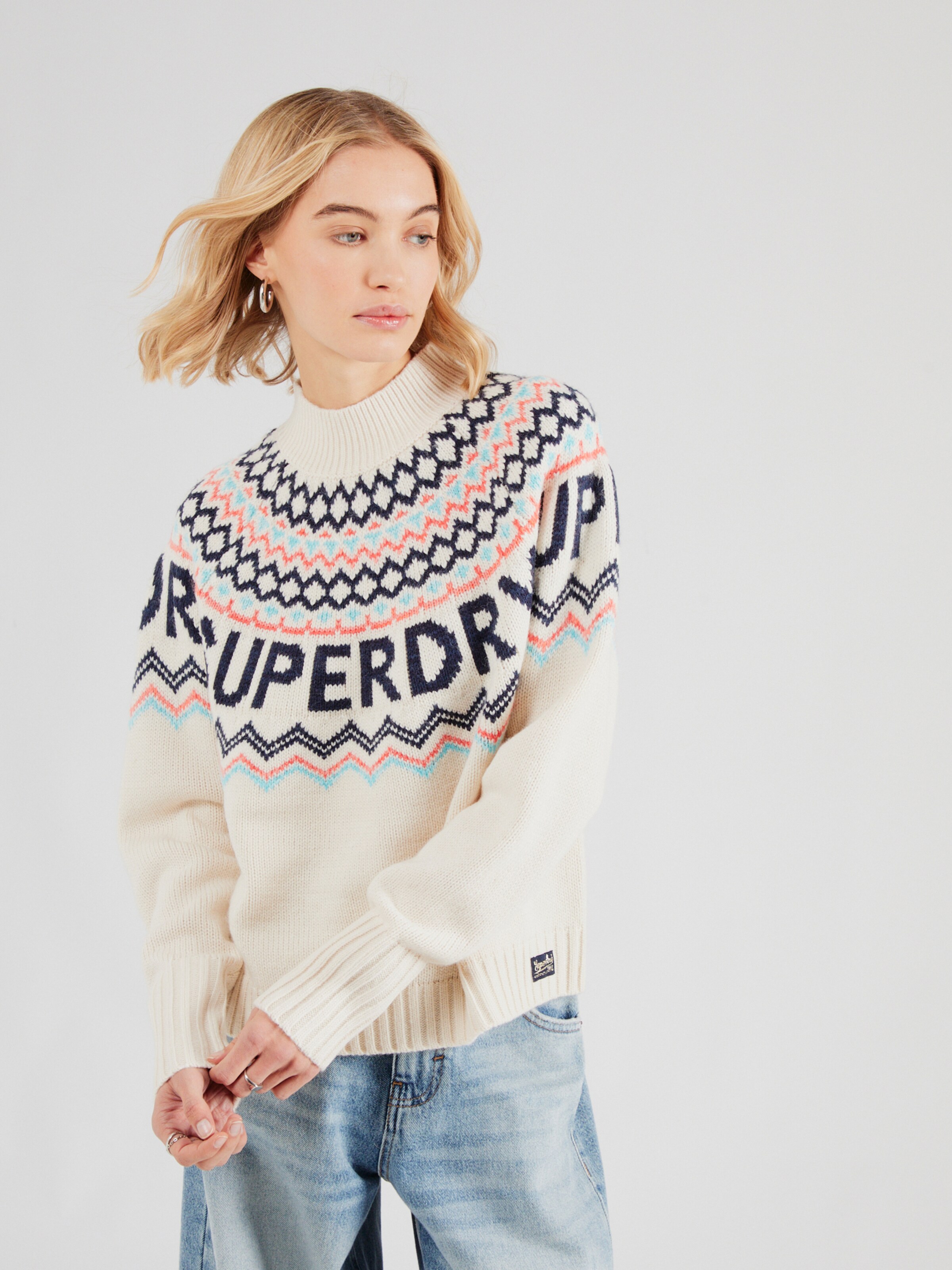 Superdry Sweater in Cream ABOUT YOU