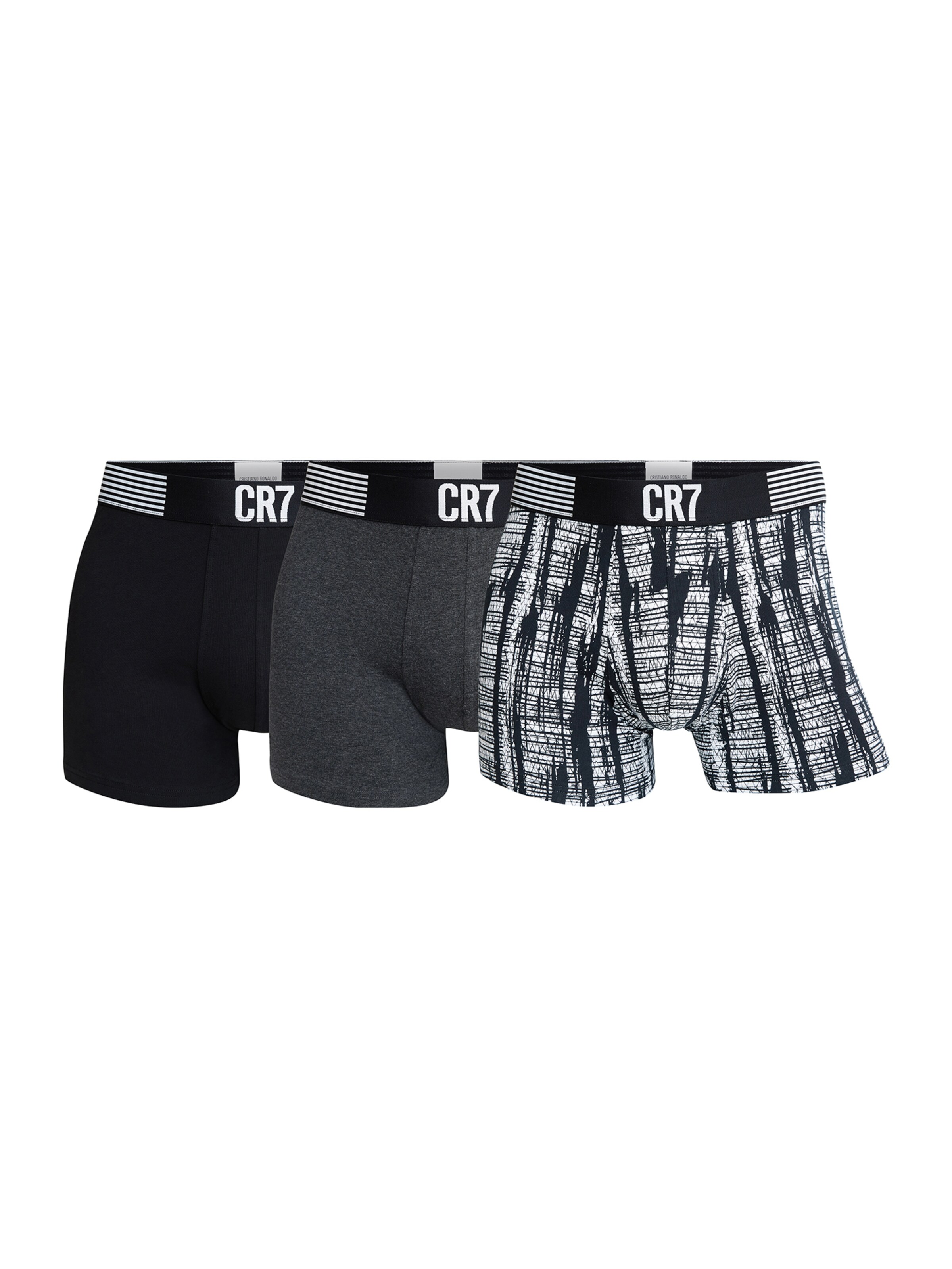 CR7 - Cristiano Ronaldo Retro Boxer ' Basic Print ' in Grau, Schwarz ...