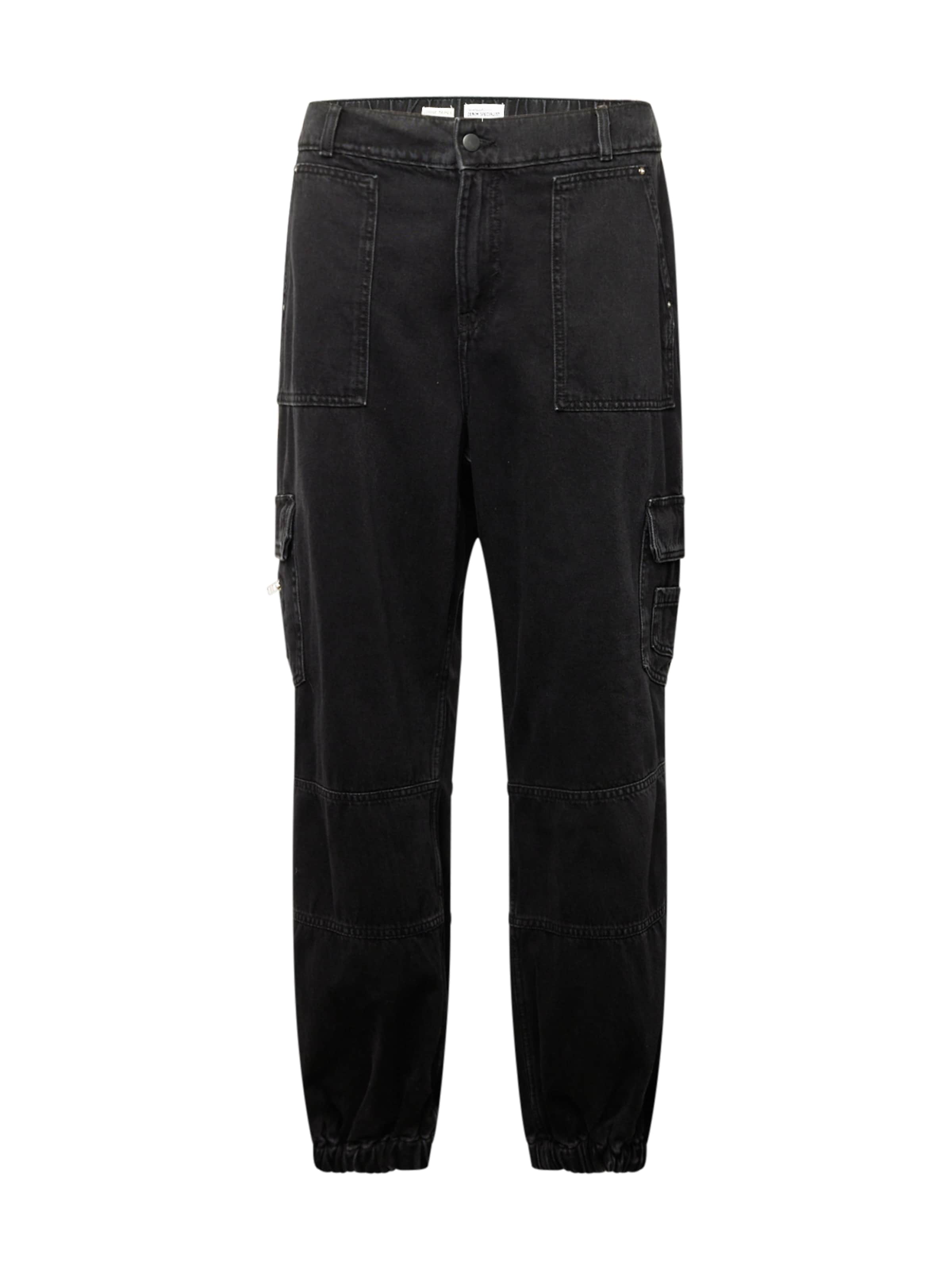 Effilé Pantalon cargo 'OREO' River Island Plus en Noir | ABOUT YOU