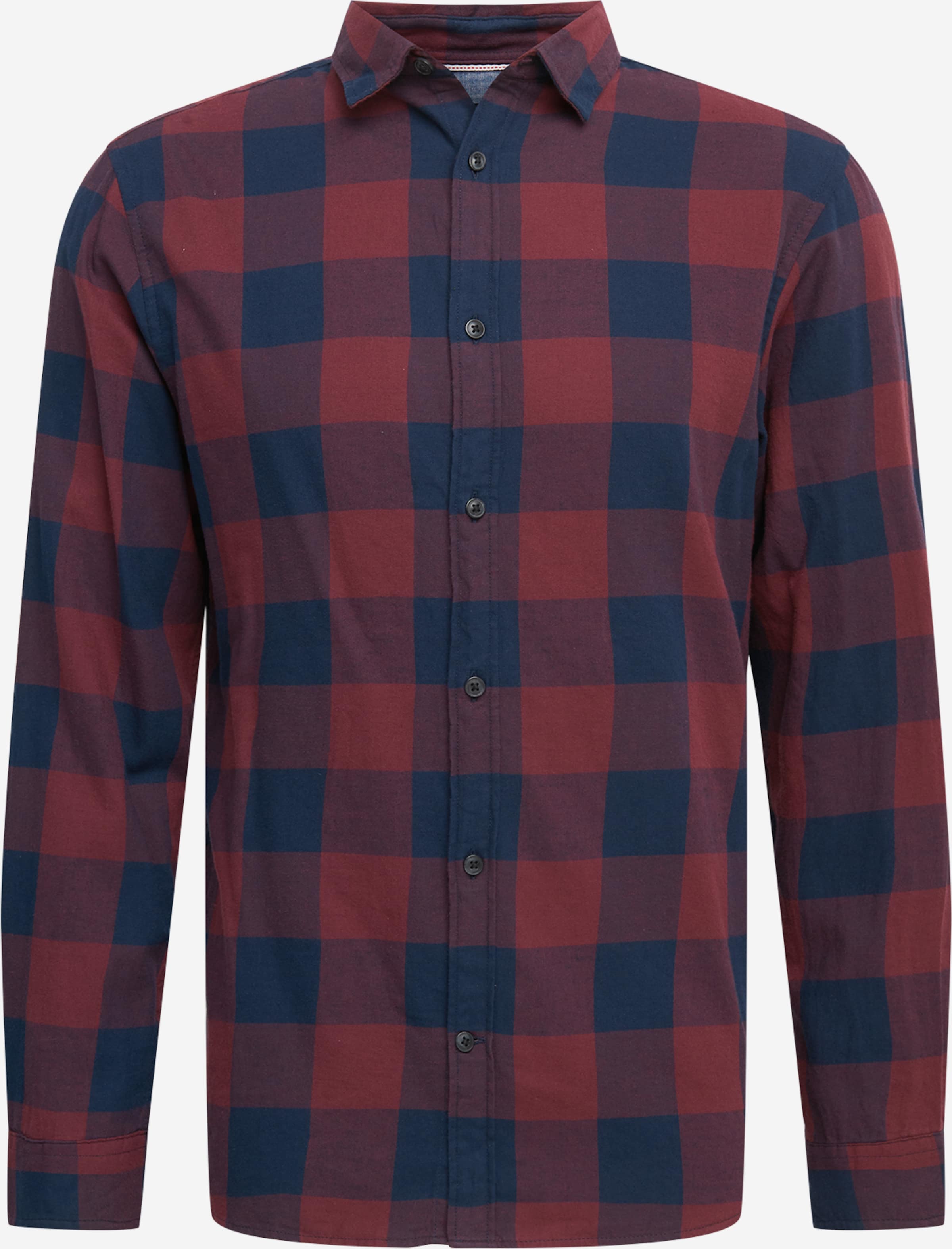 JACK & JONES Regular fit Πουκάμισο σε Σκούρο Μπλε, Κόκκινο Κρασί ...
