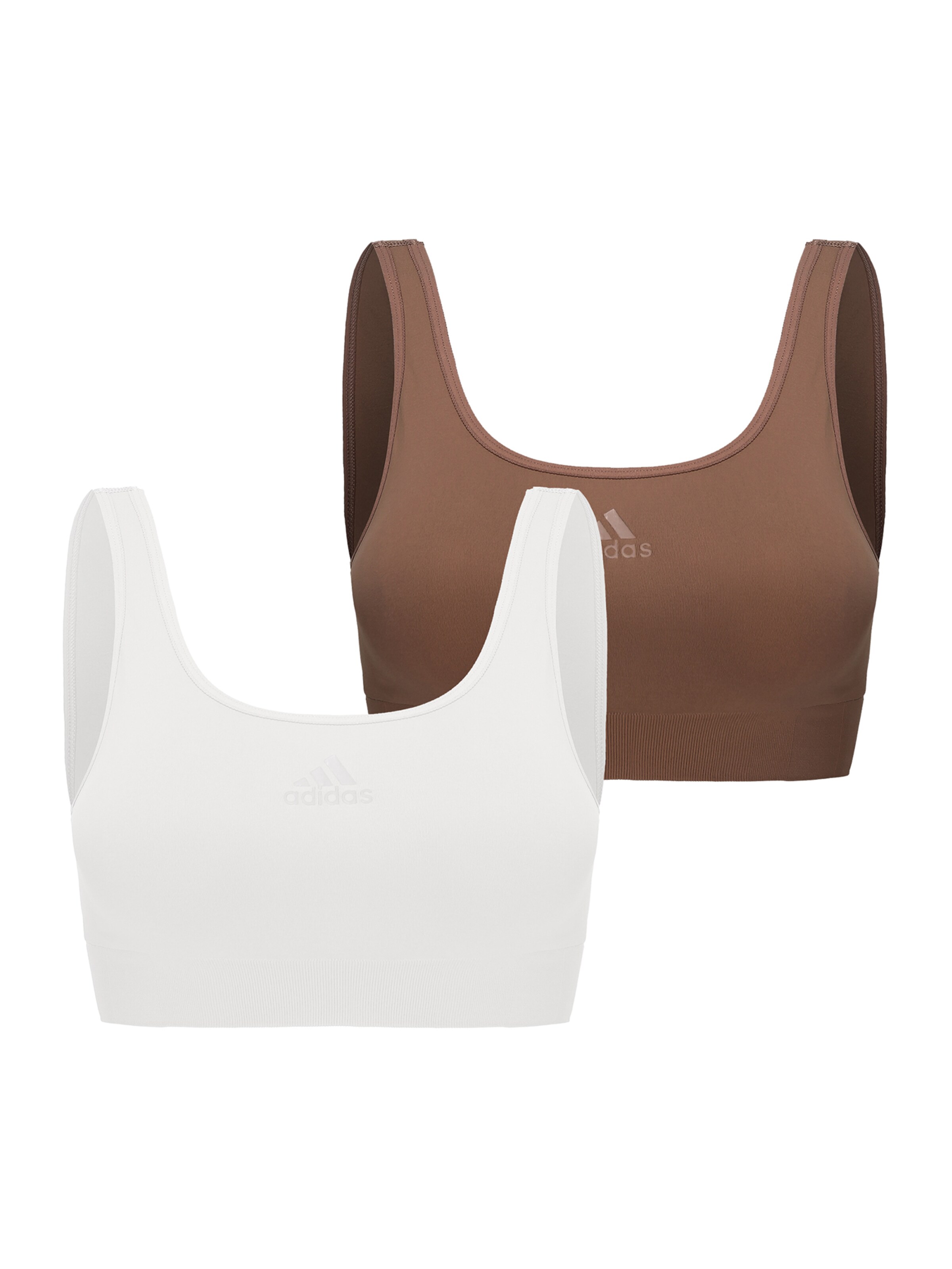 ADIDAS SPORTSWEAR Bustier BH ' SCOOP LOUNGE BRA ' in Bruin, Wit | ABOUT YOU