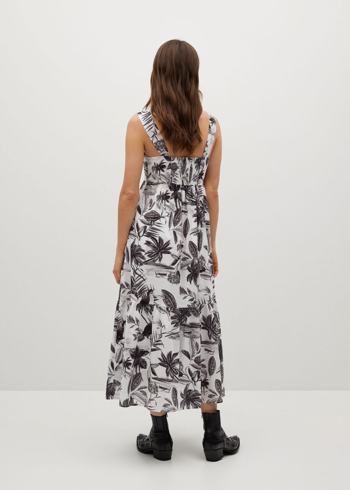 MANGO Kleid in schwarz / weißmeliert | ABOUT YOU