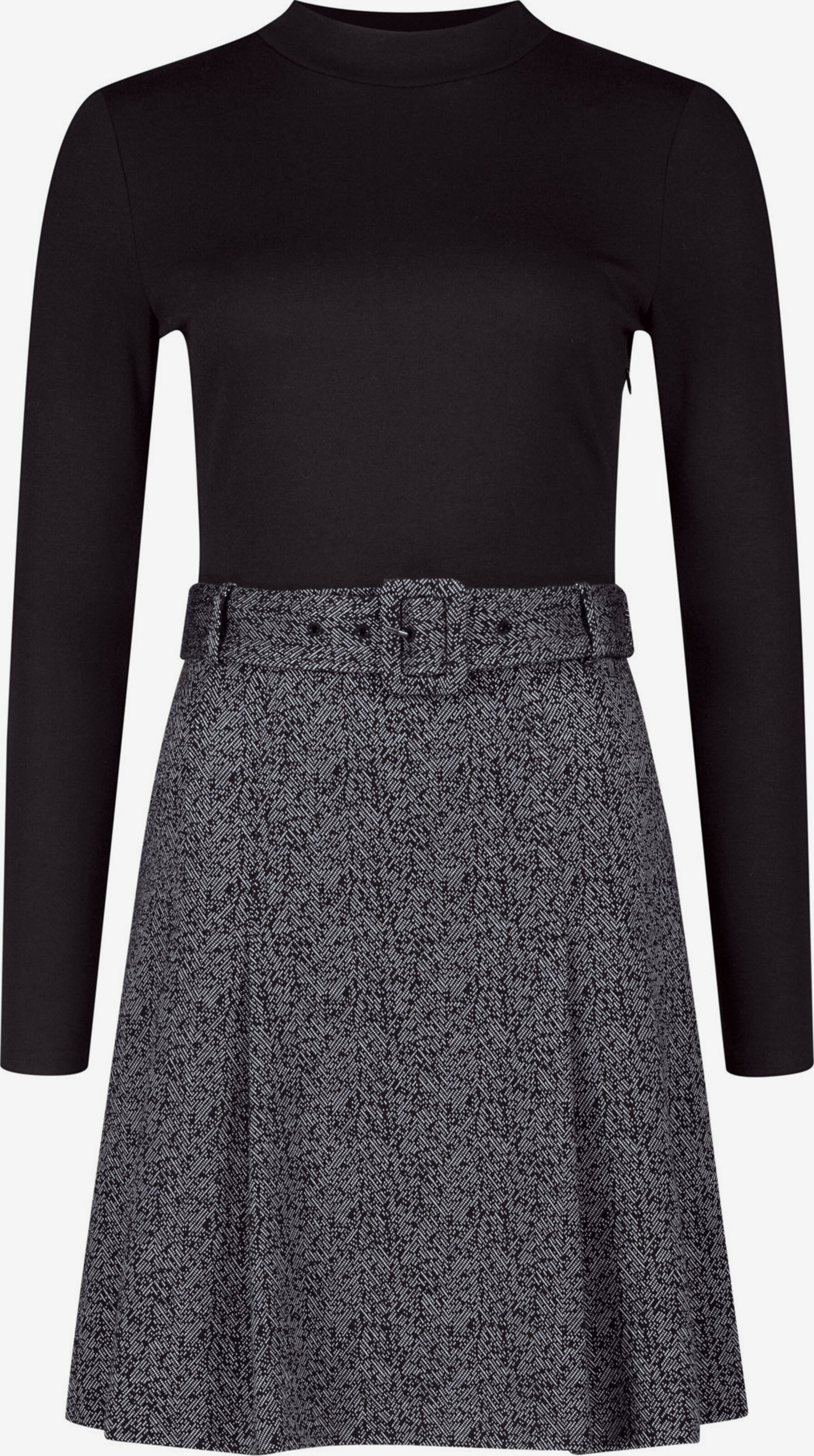 zero Minikleid 2 in 1 Optik Fischgrätenmuster in Schwarz | ABOUT YOU