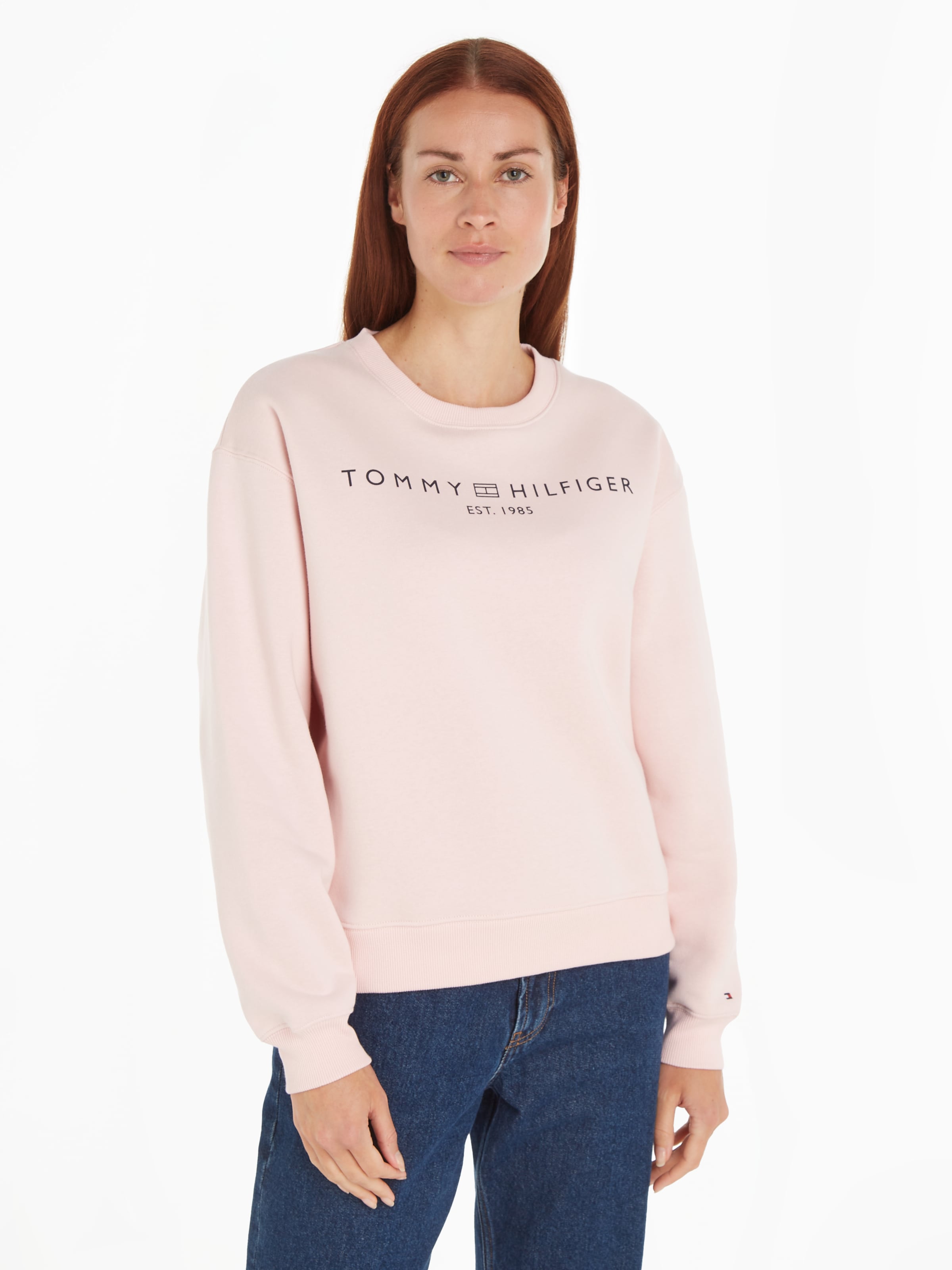 TOMMY HILFIGER Sweatshirt in Pastel Pink ABOUT YOU