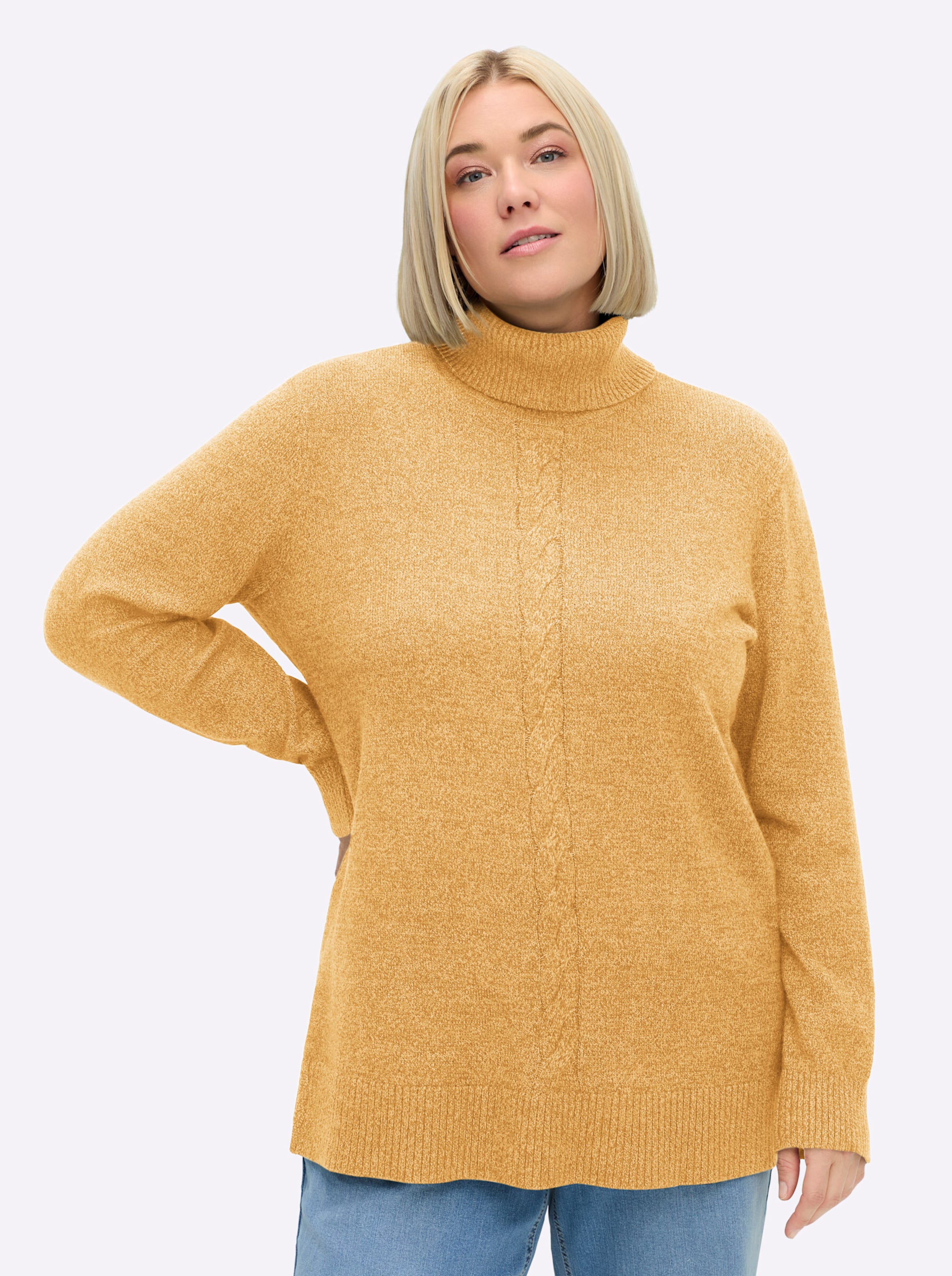 SHEEGO Pullover in Dunkelgelb | ABOUT YOU