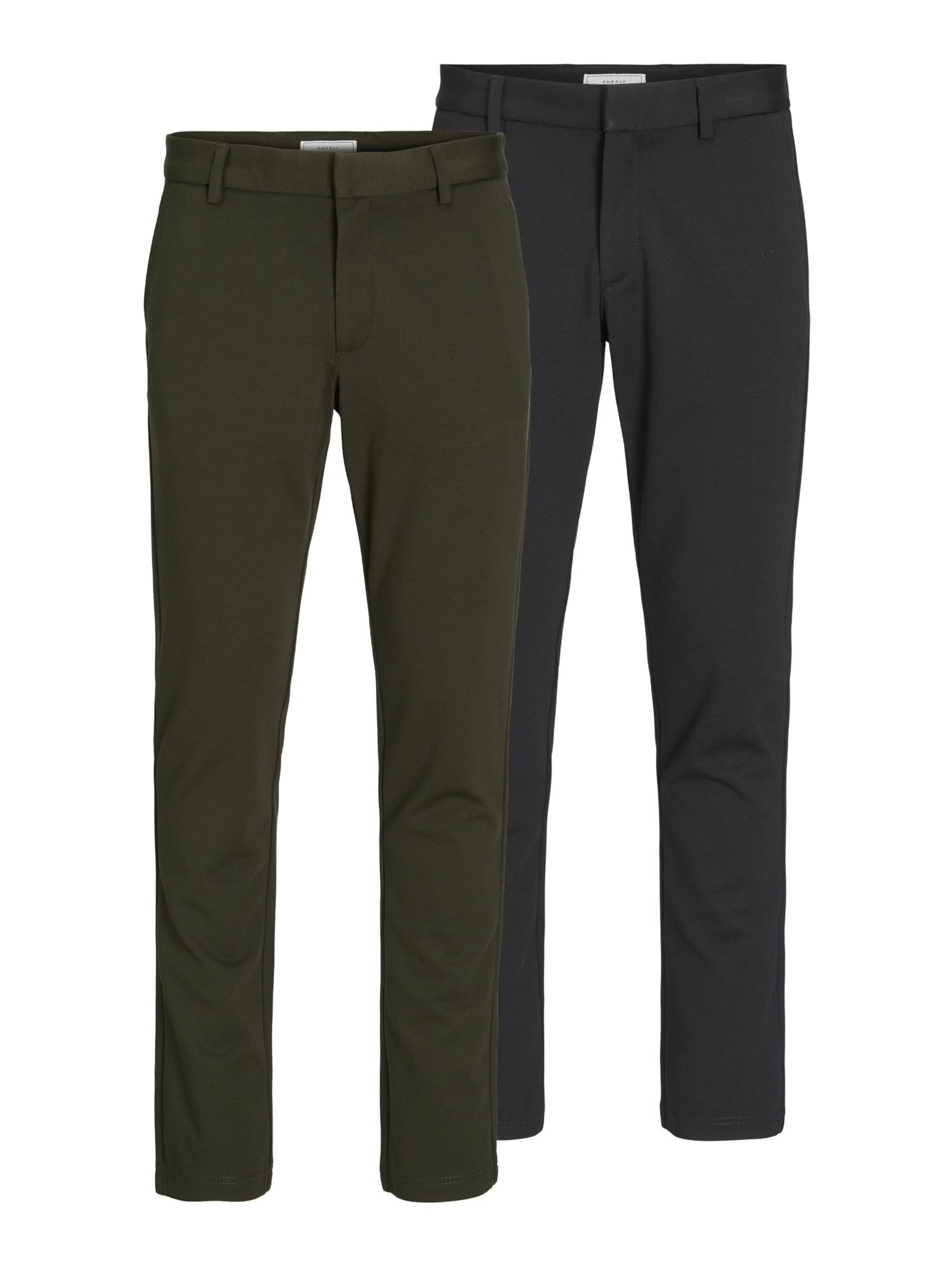 JACK & JONES Slimfit Pantalón chino 'Winston ' en Verde, Negro | ABOUT YOU