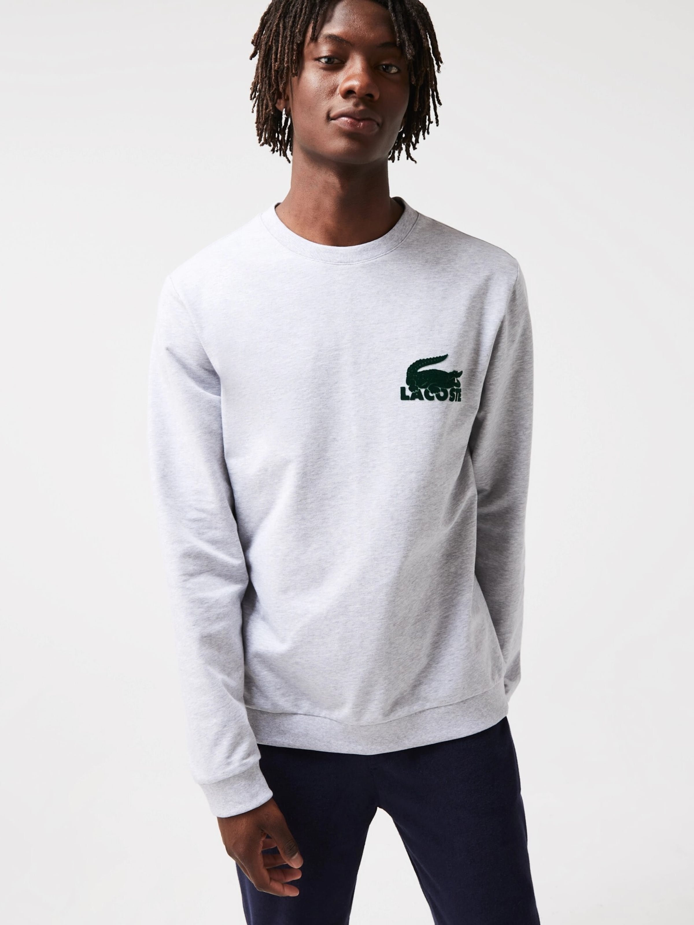 Sweat shirt LACOSTE en Gris Chine ABOUT YOU