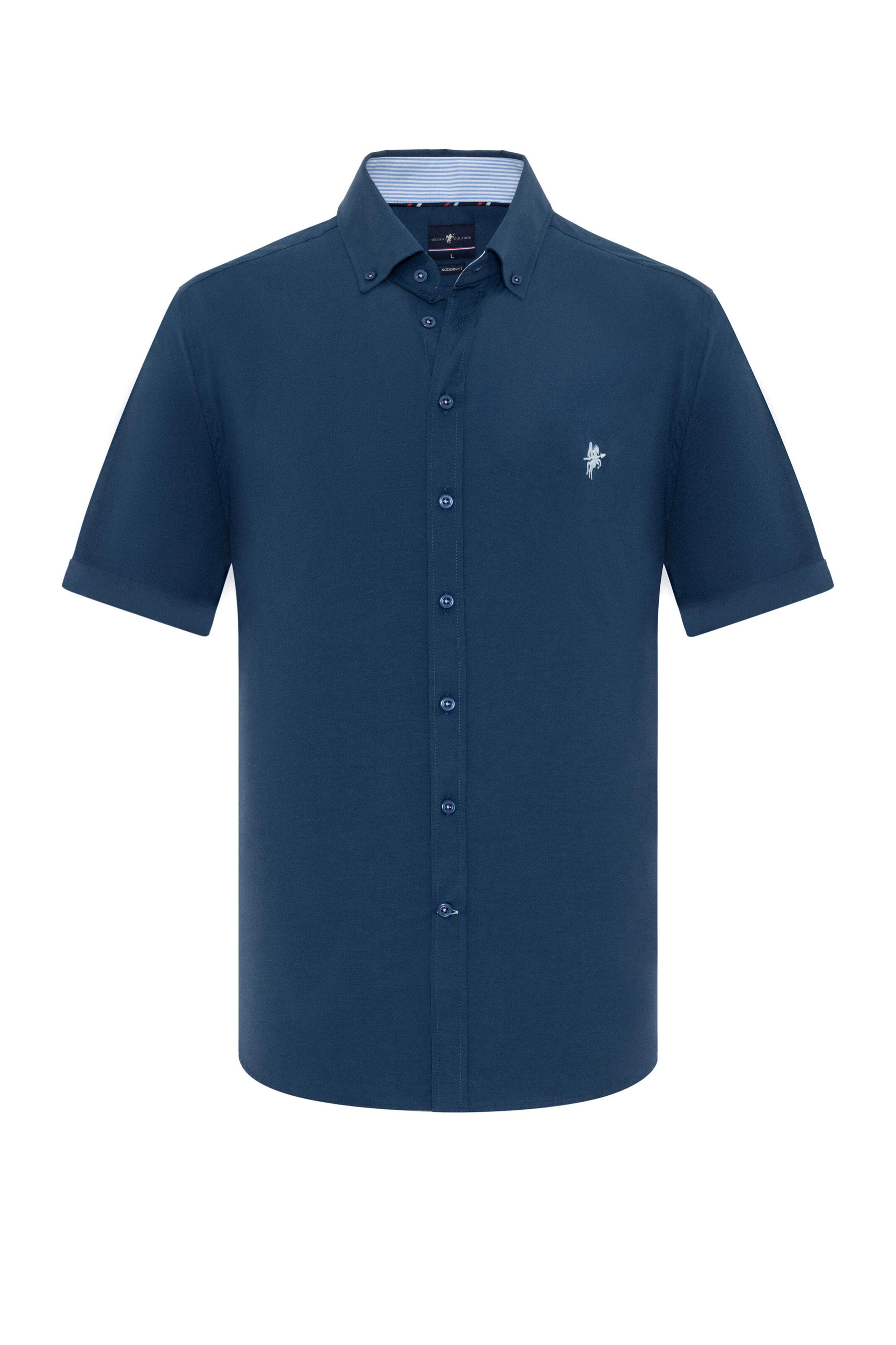 DENIM CULTURE Regular fit Button Up Shirt 'FABRIZIO' in Indigo | ABOUT YOU